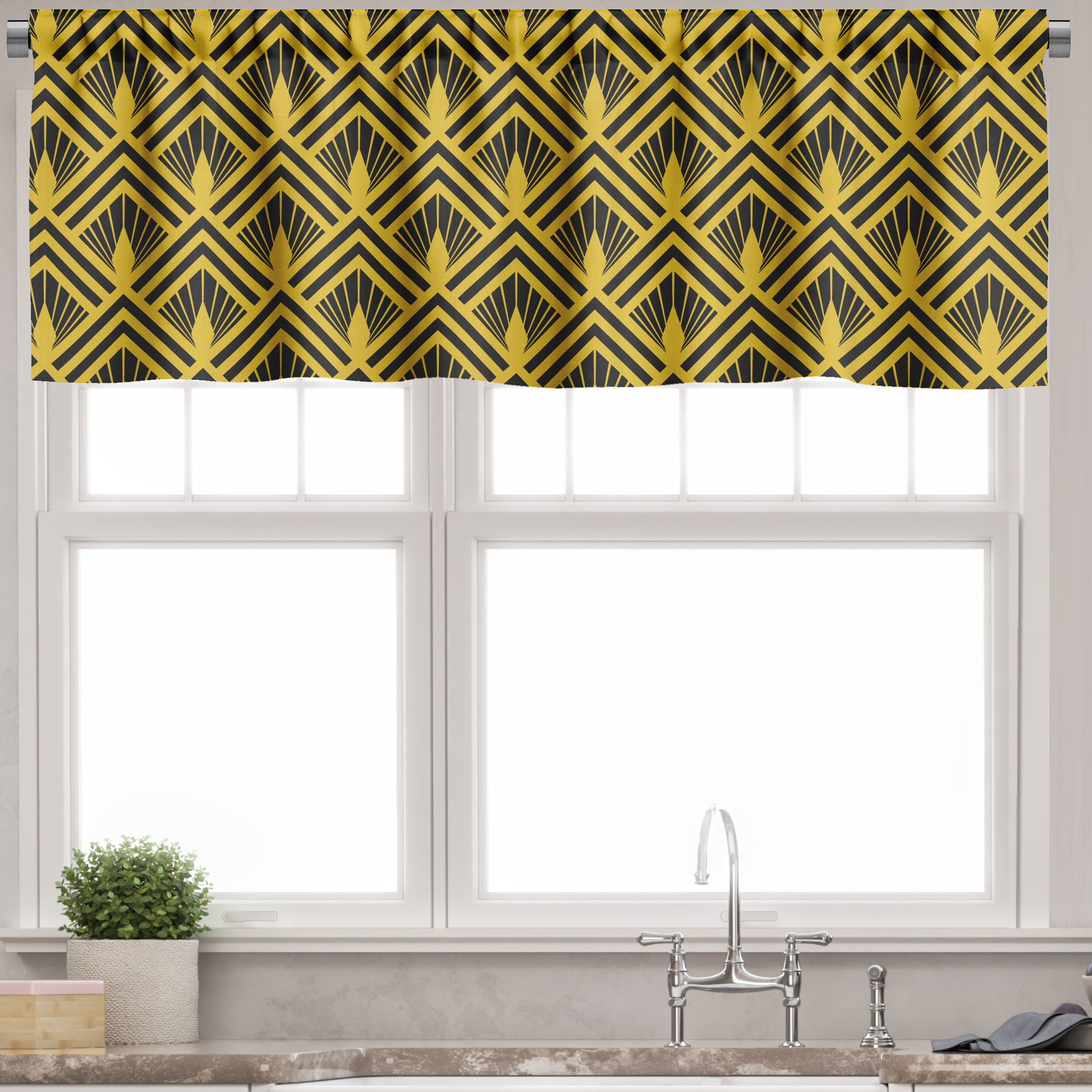 Ambesonne Abstract Window Valance Art Deco Inspired Design 54 X 12