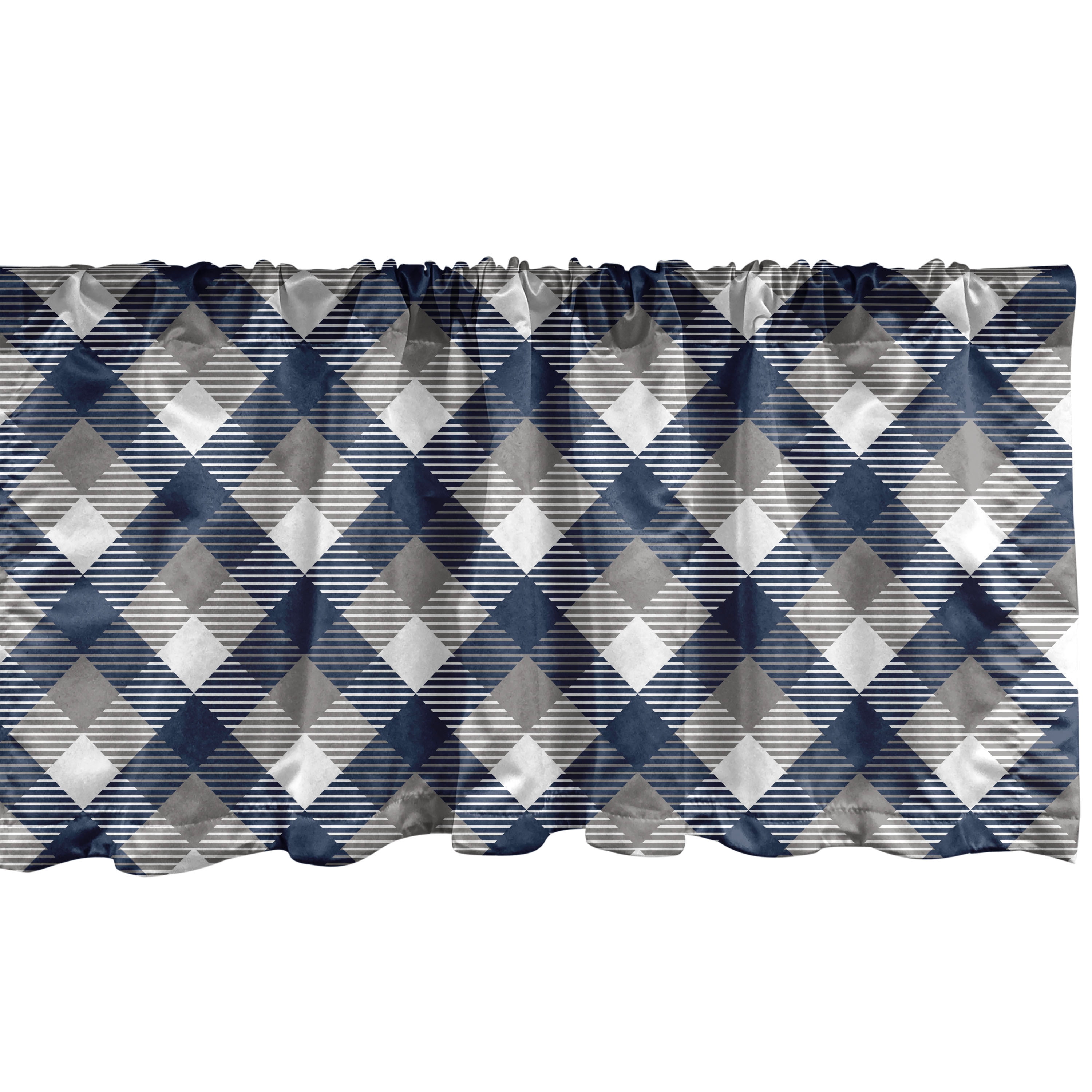 Ambesonne Abstract Window Valance, Checkered Tartan Shape, 54" X 18 ...