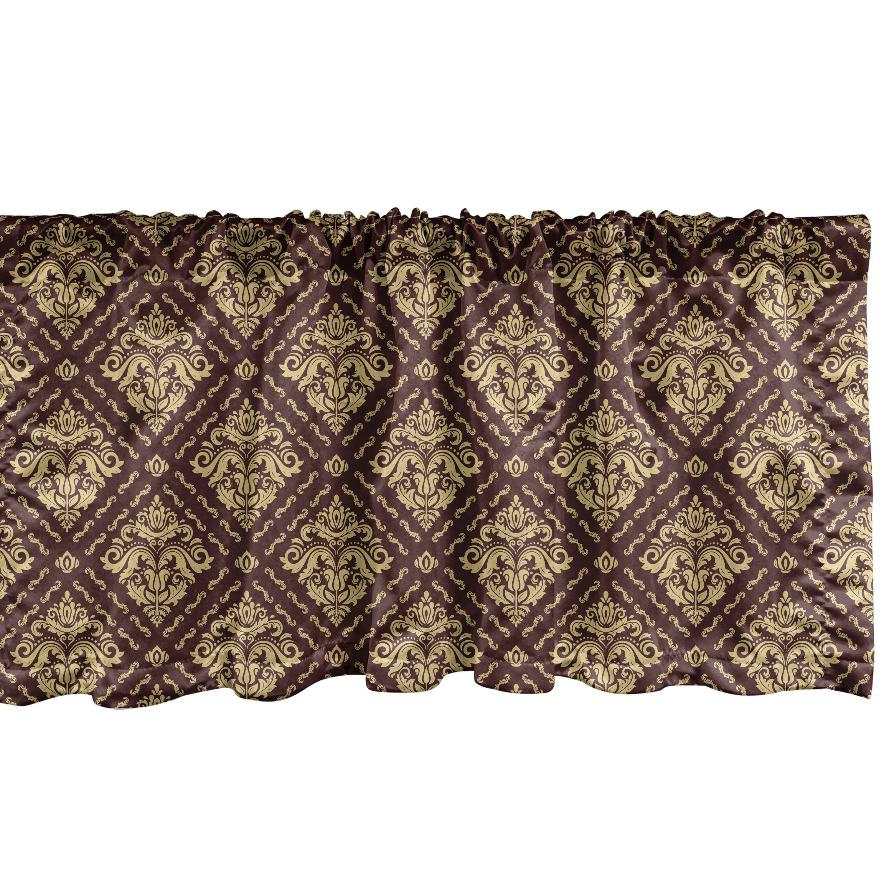 Ambesonne Abstract Window Valance, Classic Floral and Victorian Motifs ...