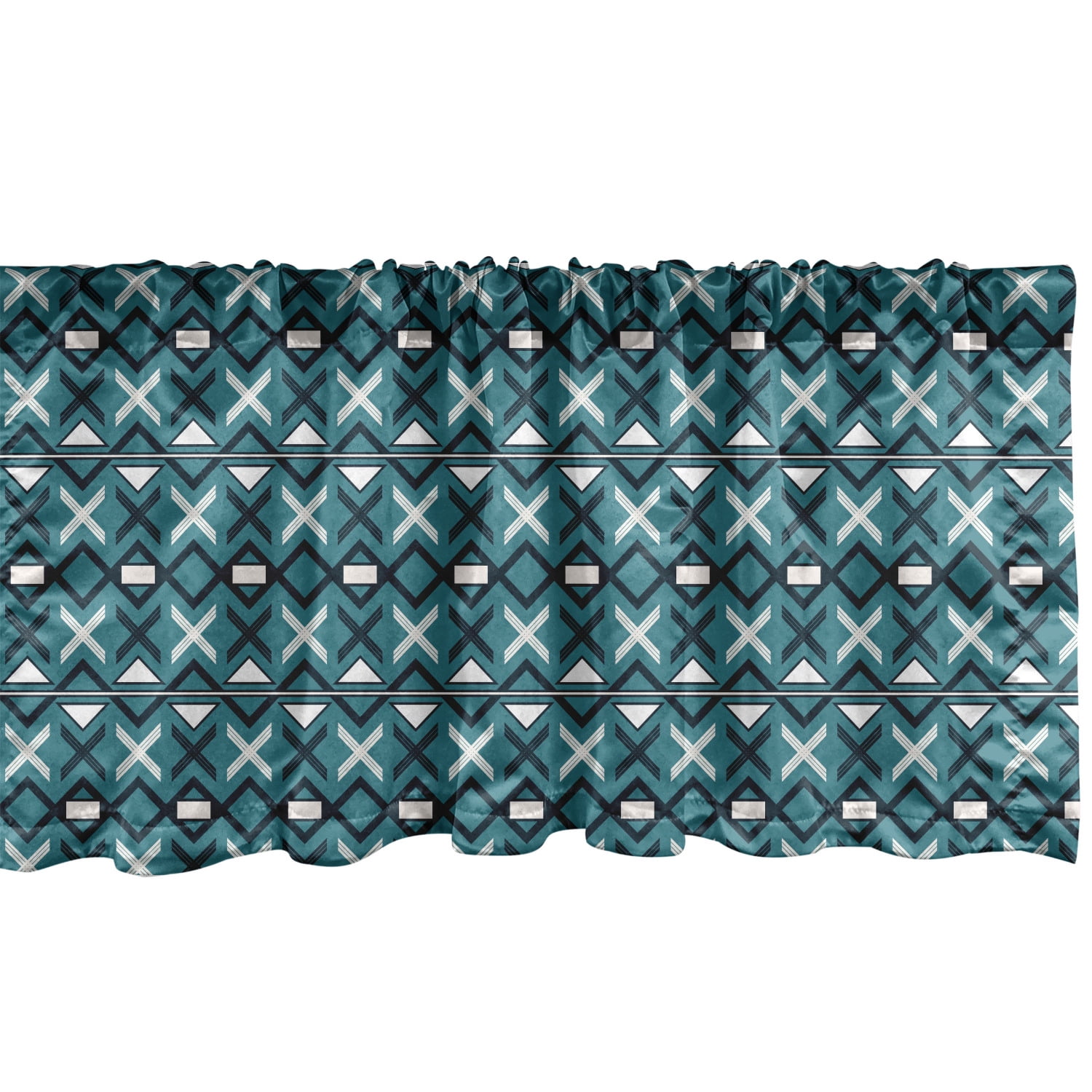 Ambesonne Abstract Window Valance, Manifold Geometric Image Crosses ...
