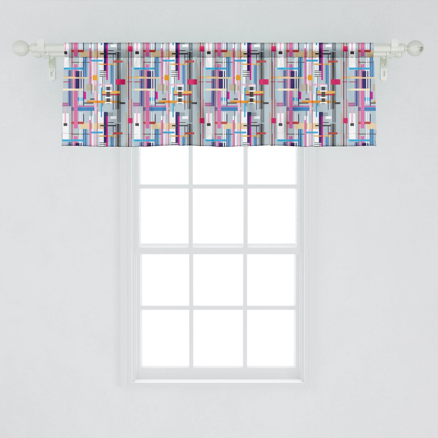 Ambesonne Abstract Window Valance Minimalist Modern Art Pattern With