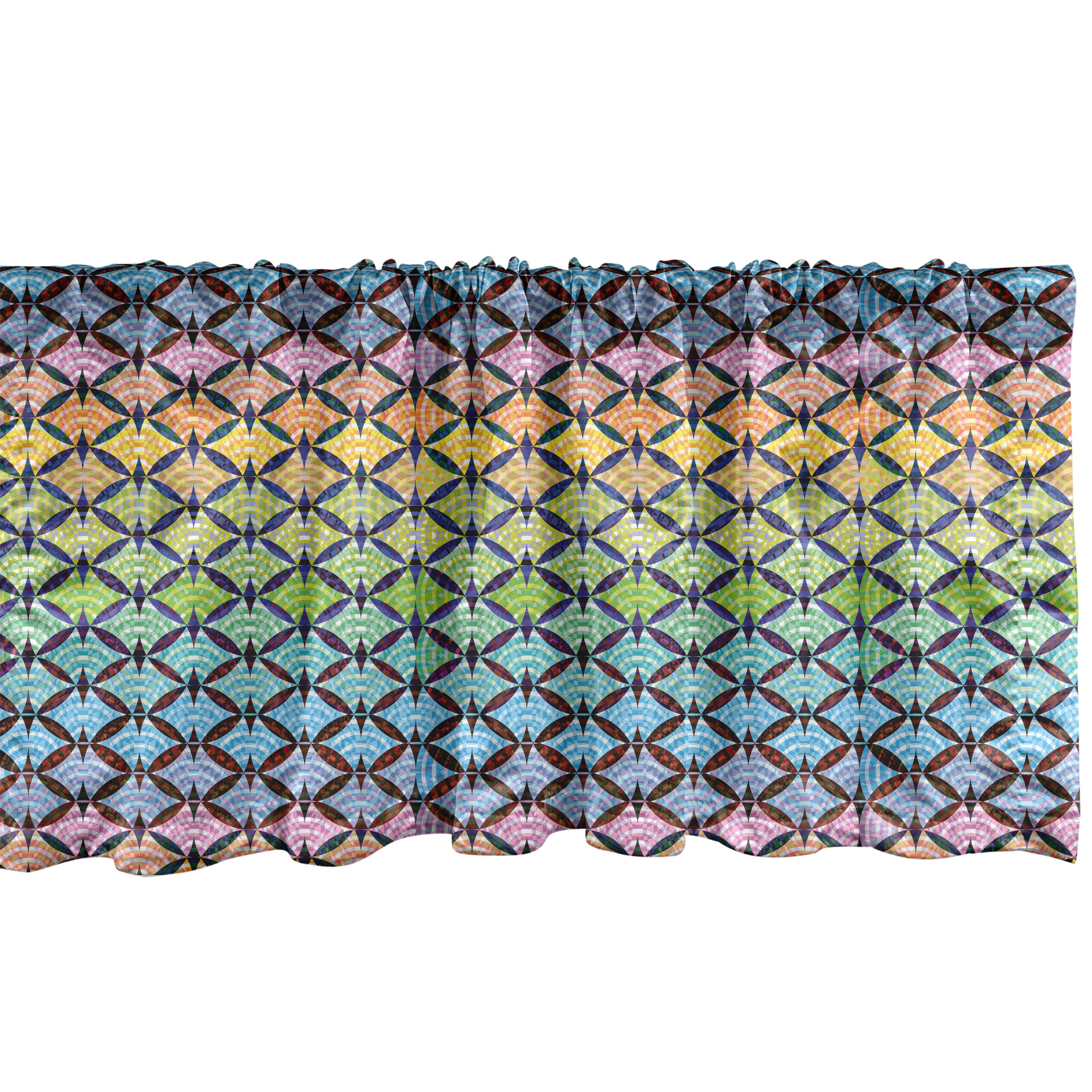 Ambesonne Abstract Window Valance, Modernized Optical Illusion Rhythmic ...
