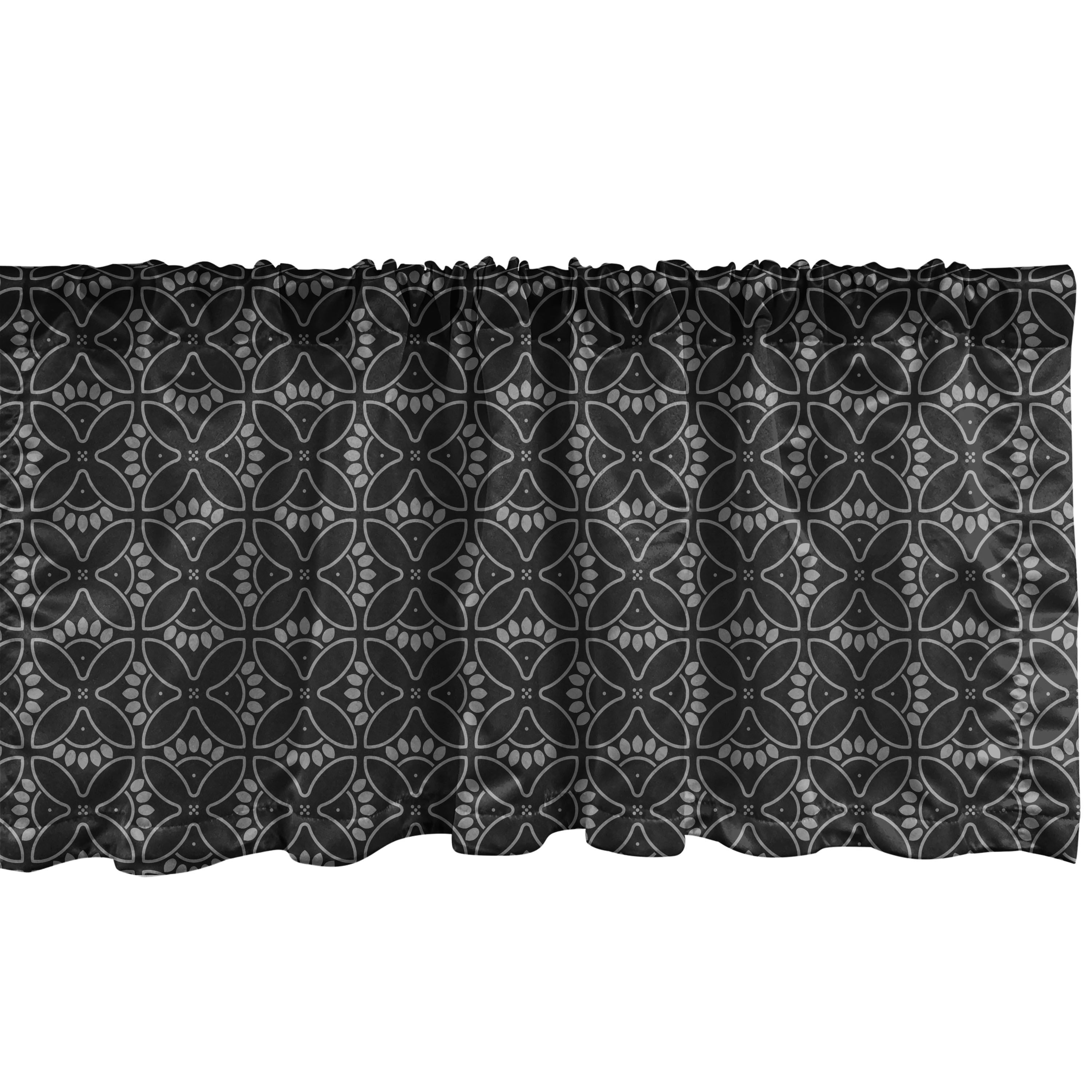 Ambesonne Abstract Window Valance, Round Curved Petal Shapes, 54" X 18 ...