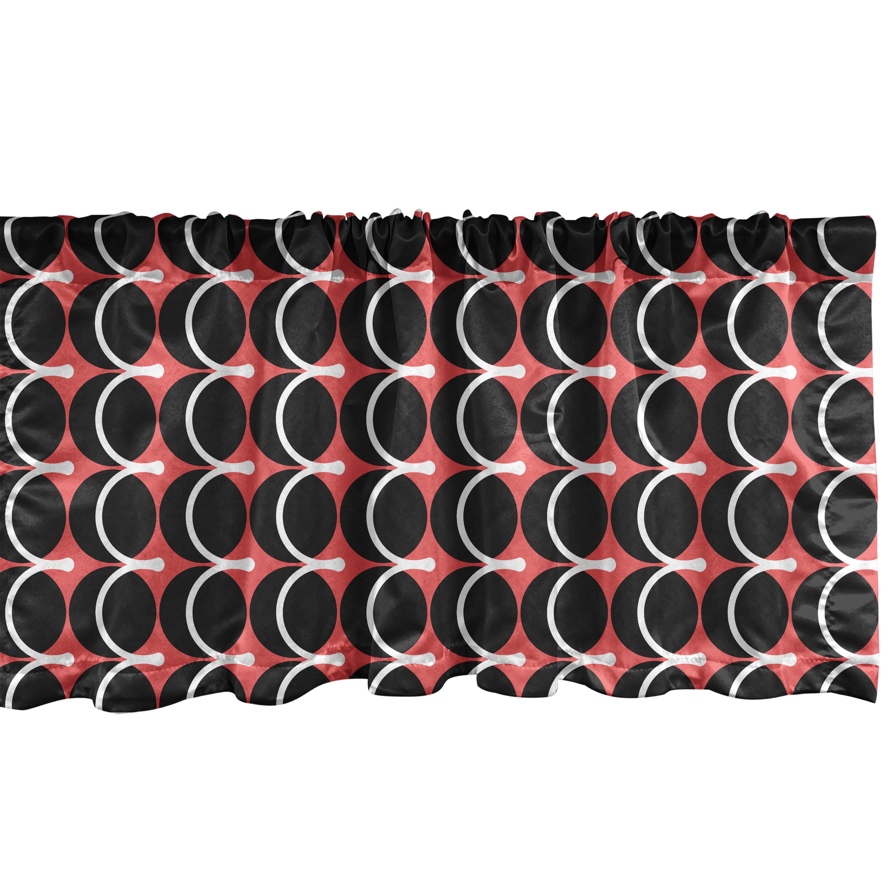 Ambesonne Abstract Window Valance, Round and Curving Streaks, 54" X 12 ...