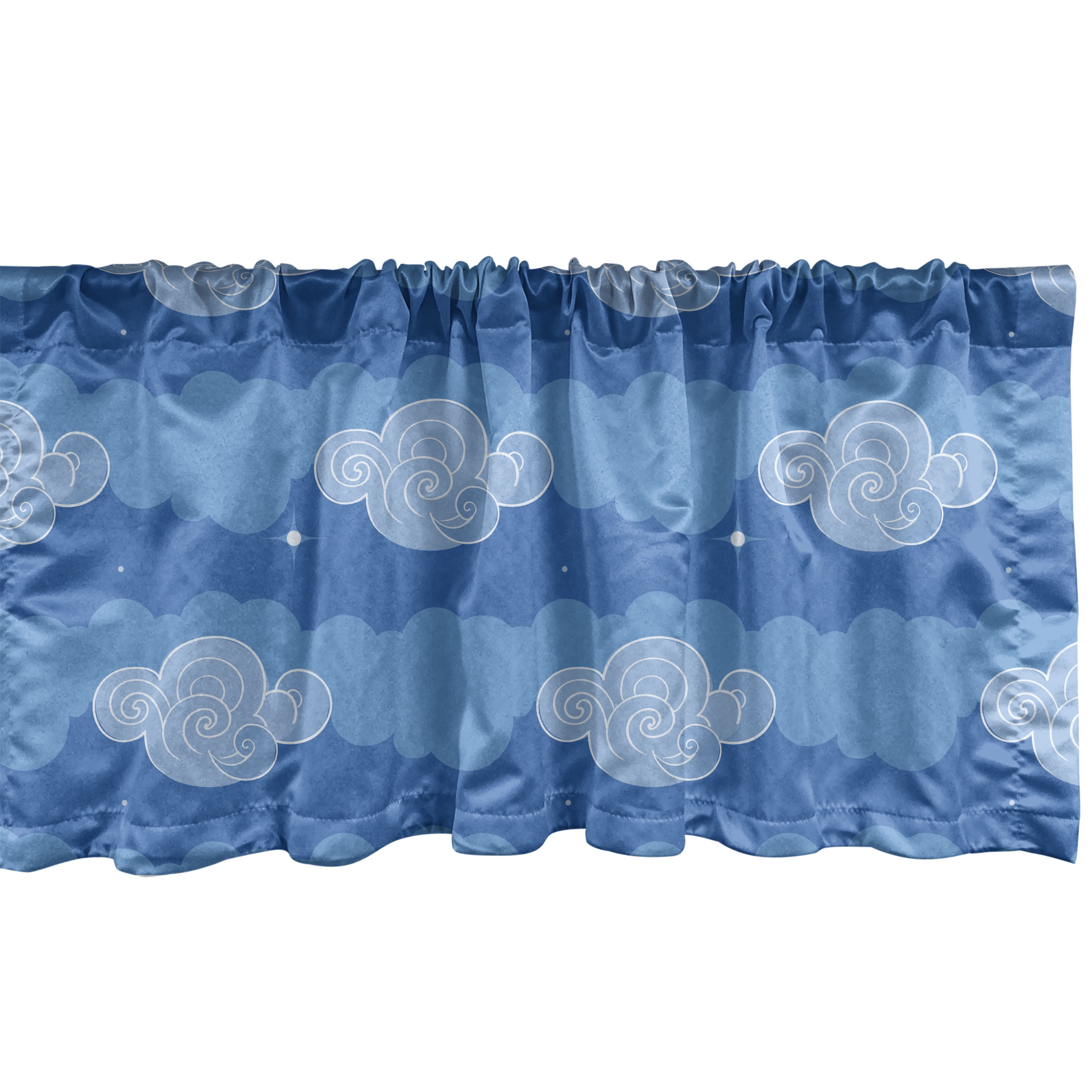 Ambesonne Abstract Window Valance, Sky with Clouds Doodle, 42" x 18 ...