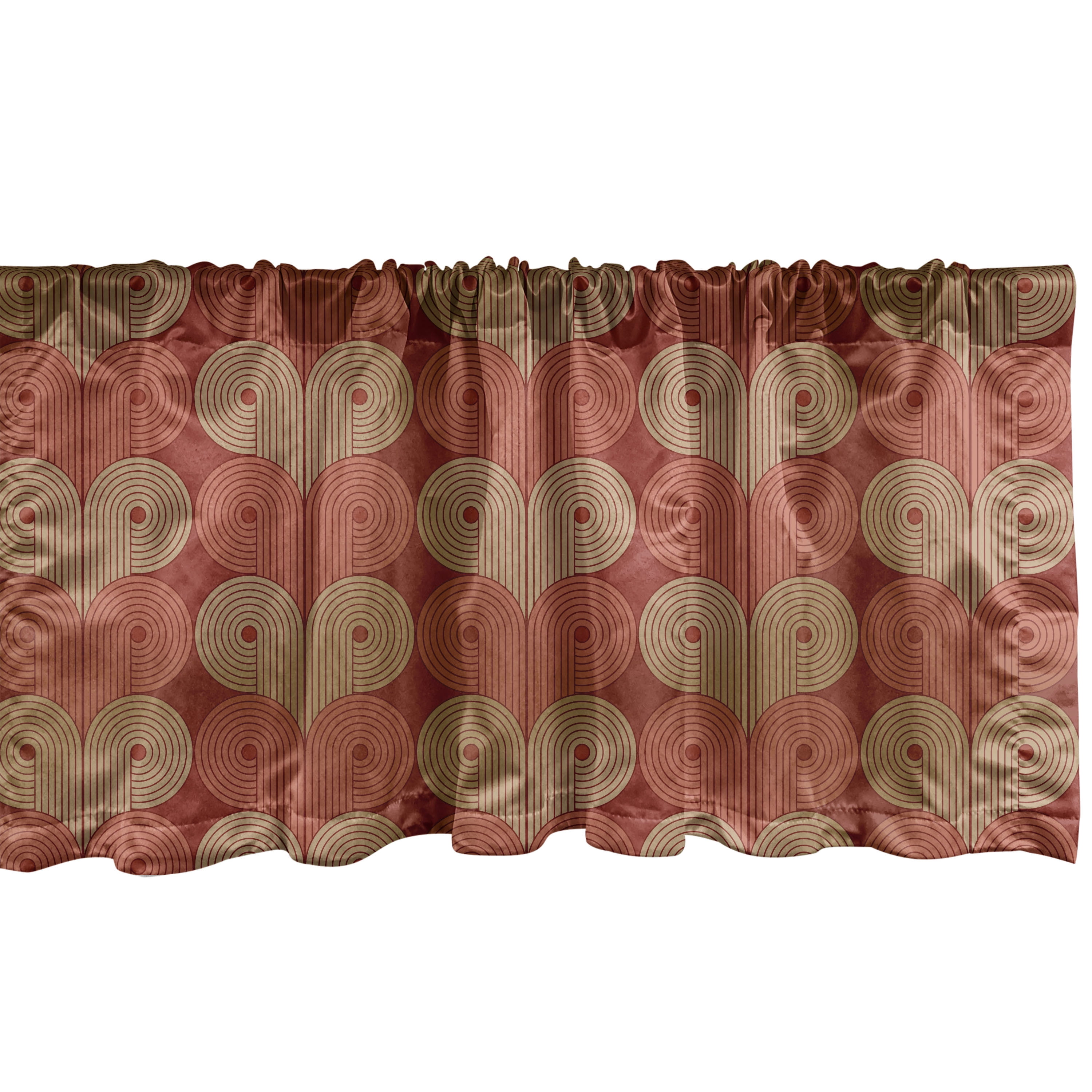 Ambesonne Abstract Window Valance, Vintage Striped Swirls, 54" X 12 ...