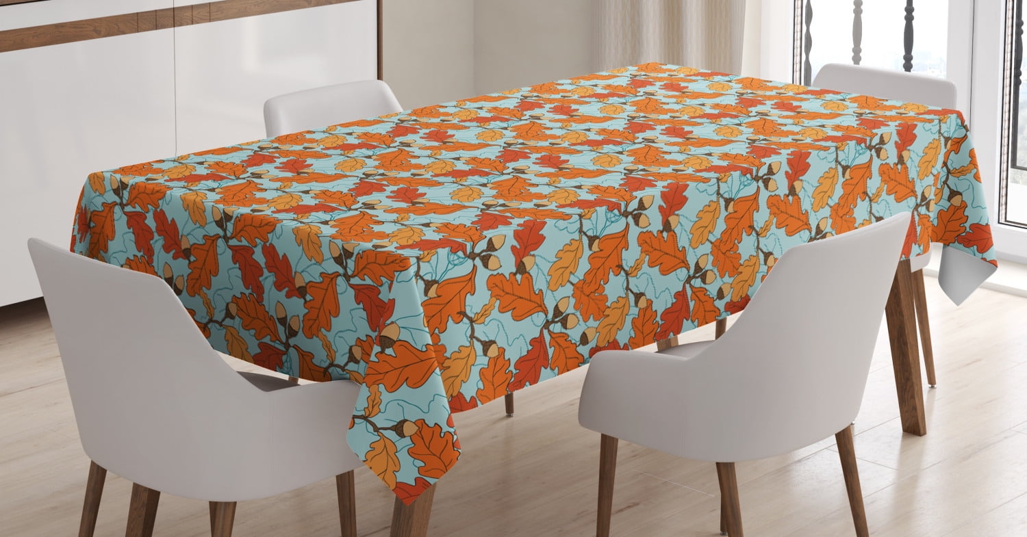Ambesonne Acorn Tablecloth Rectangular Table Cover, Nature Renewal ...