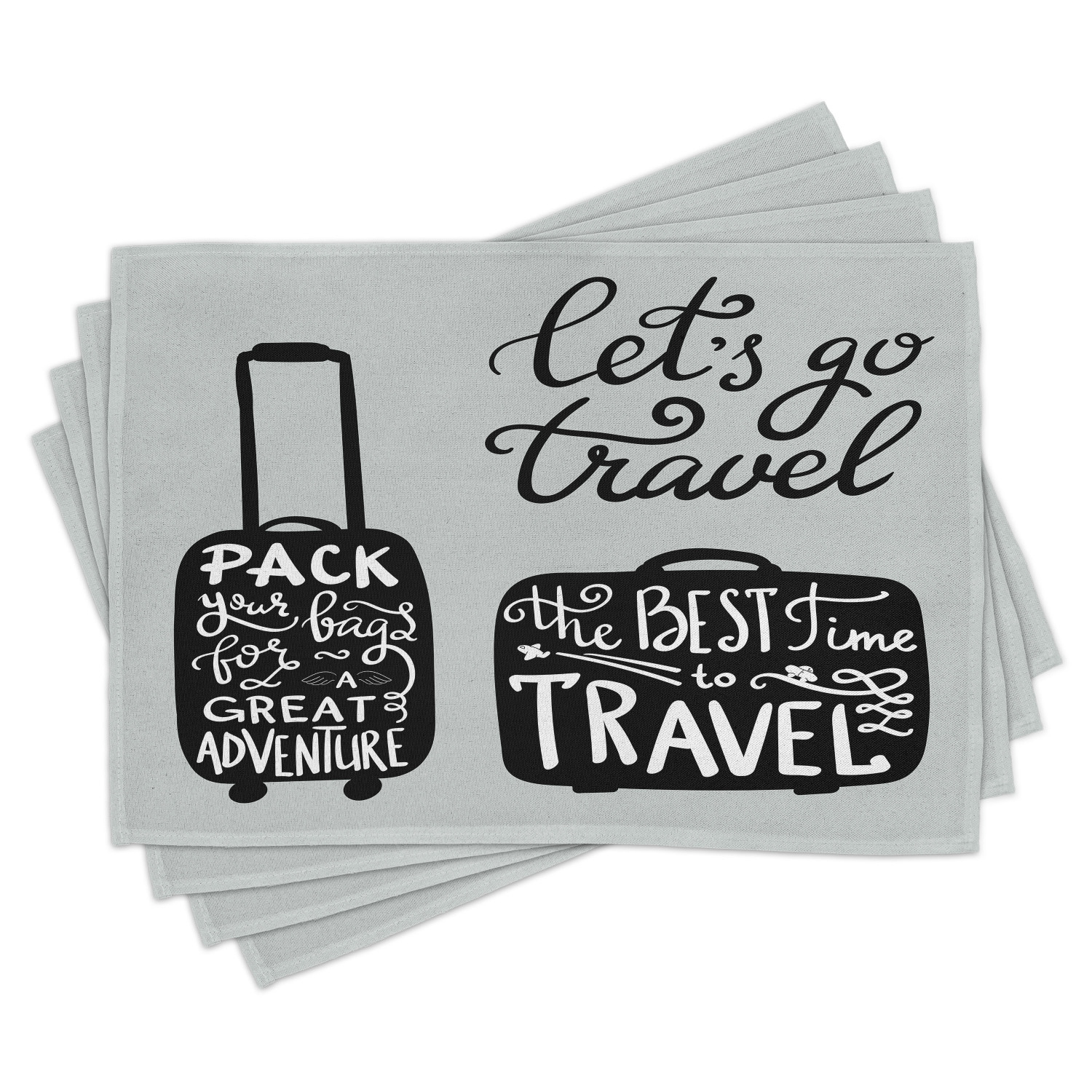 Ambesonne Adventure Place Mats Set of 4, Pack the Bags Travel, Standard ...