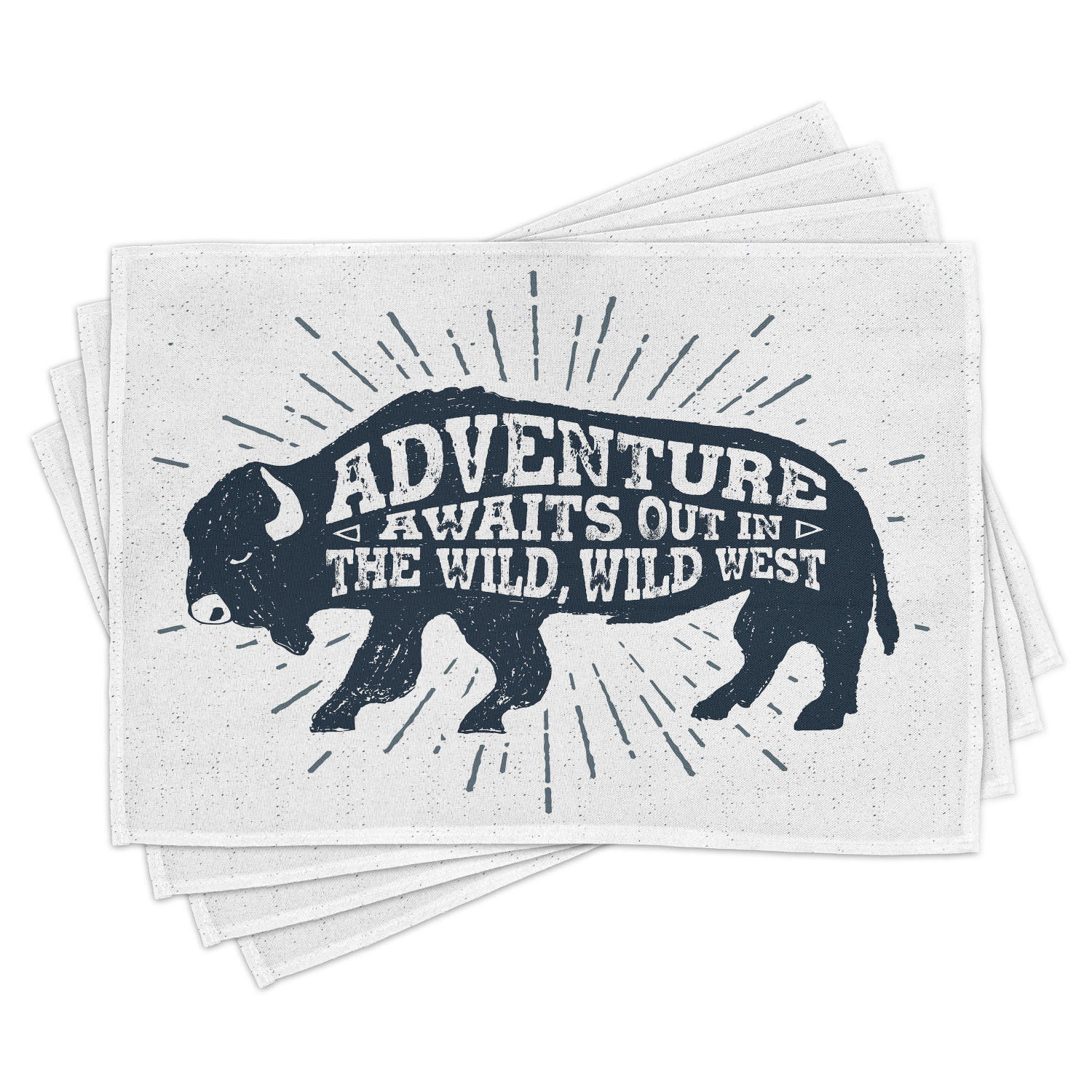 Ambesonne Adventure Place Mats Set of 4, Tribal Words Trees, Standard ...