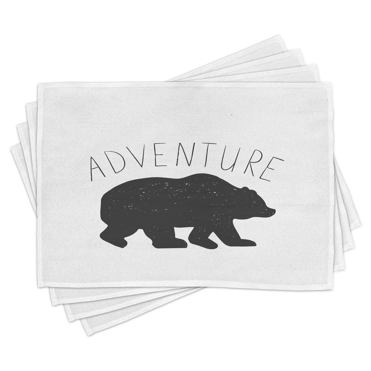 Ambesonne Adventure Place Mats Set of 4, Wild Bear Nature Love ...