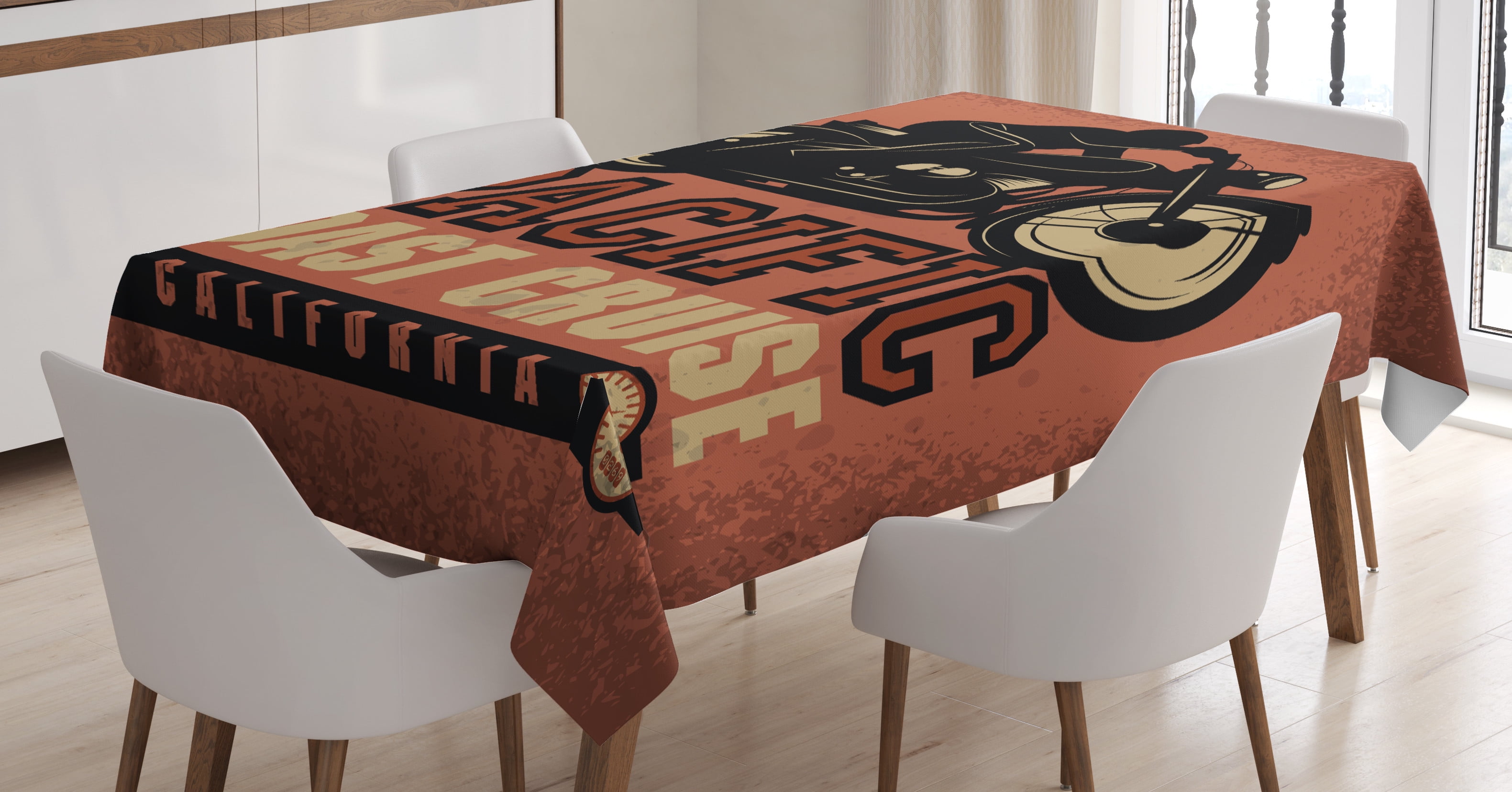 Ambesonne Adventure Tablecloth Rectangular Table Cover, Pacific Coast ...