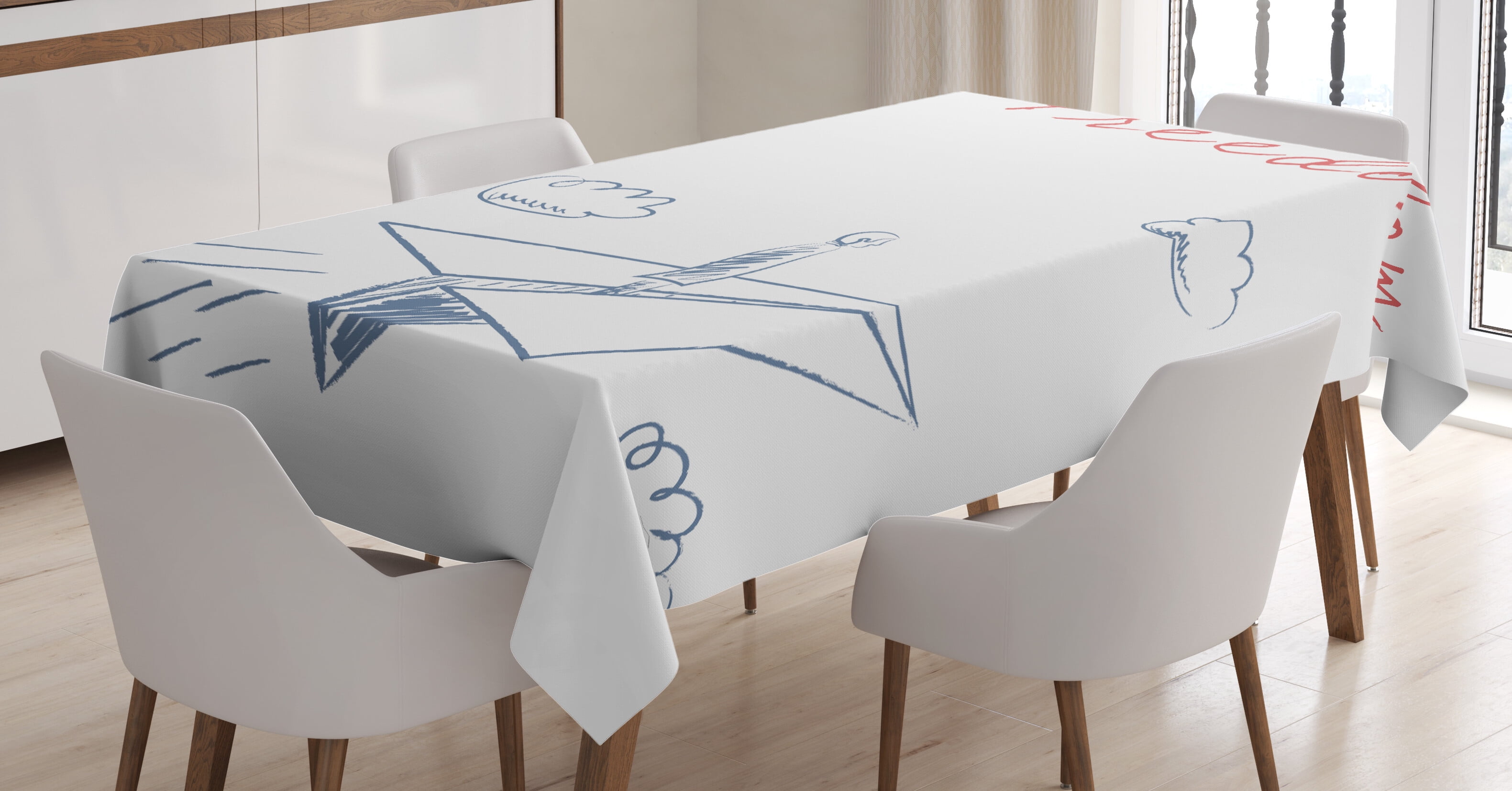 Ambesonne Adventure Tablecloth Rectangular Table Cover, Paper Plane ...