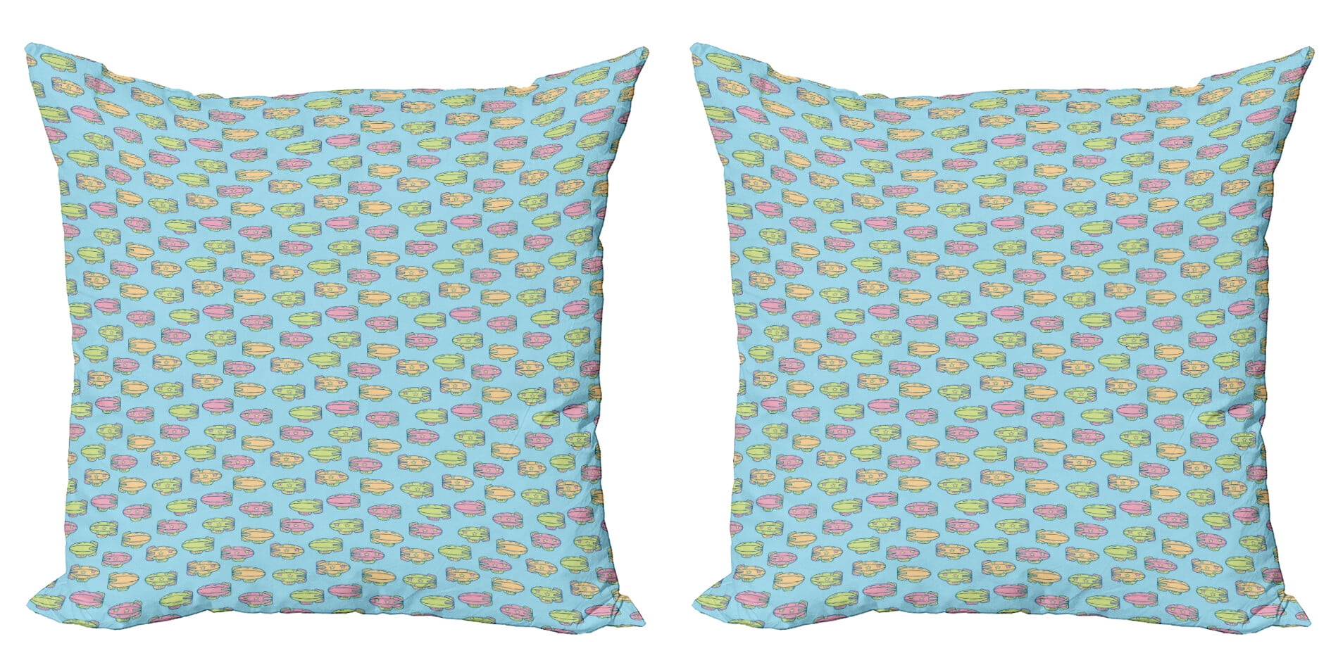 Ambesonne Adventure Throw Pillow Cover 2 Pack, Zeppelin, 16", Yellow ...