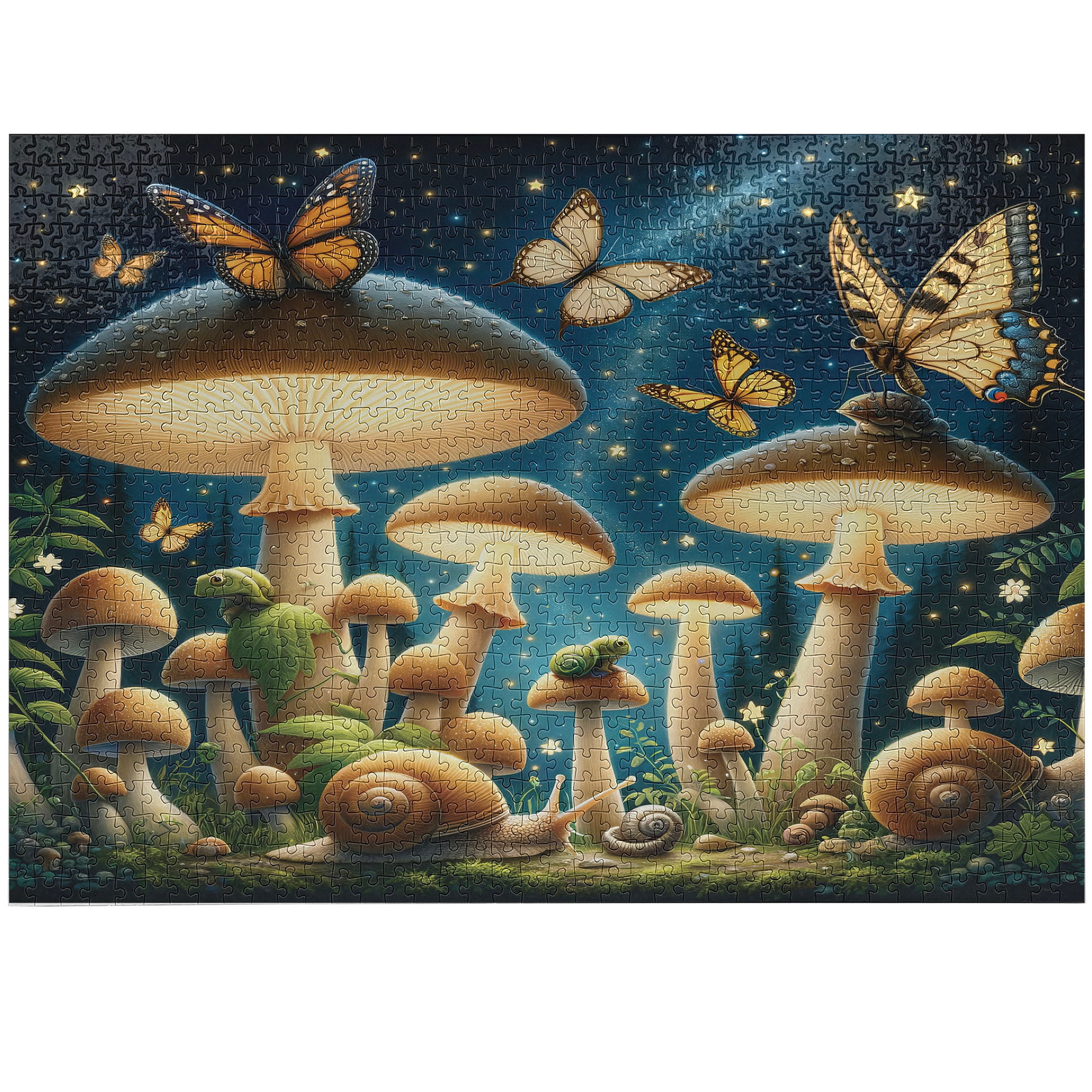 Ambesonne Aesthetic Jigsaw Puzzle, Enchanting Night Forest, Heirloom ...