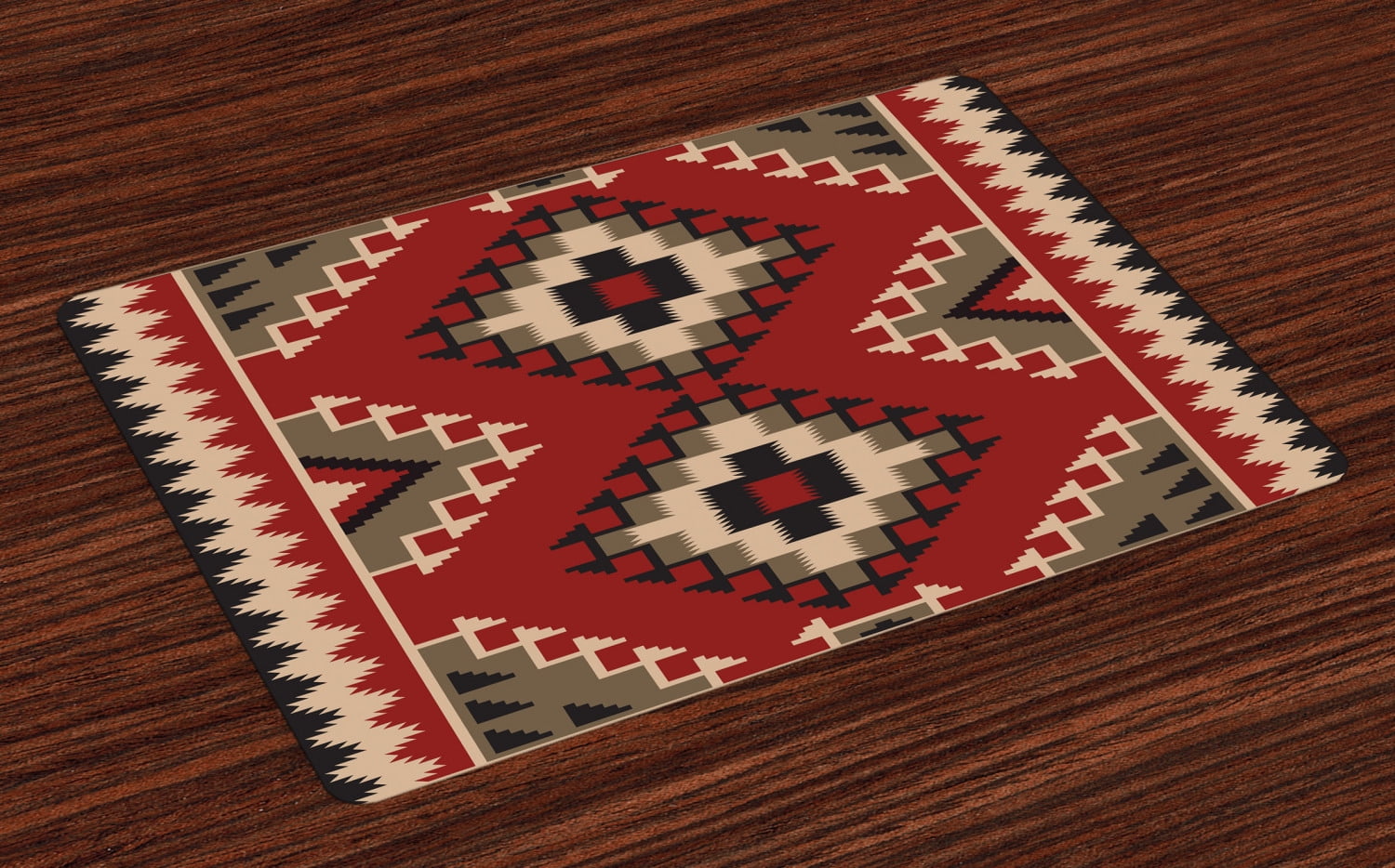Ambesonne Afghan Place Mats Set of 4, Afghan Style Motifs, Standard ...