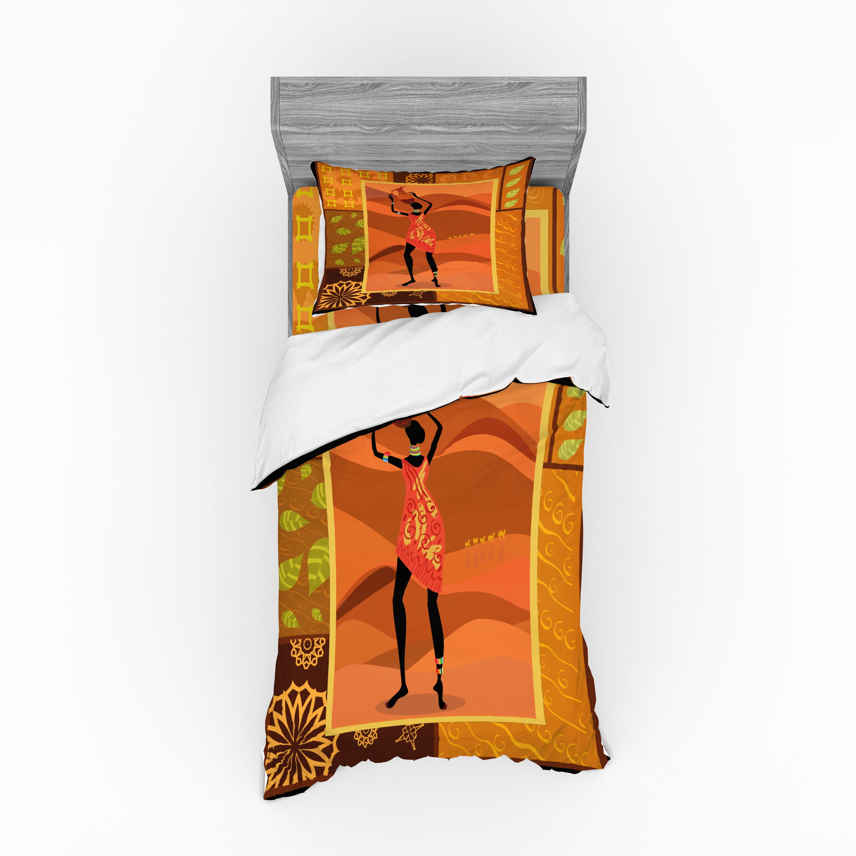 Ambesonne African Bedding Set 3 Pcs, Native Zulu Girl, Twin XL ...