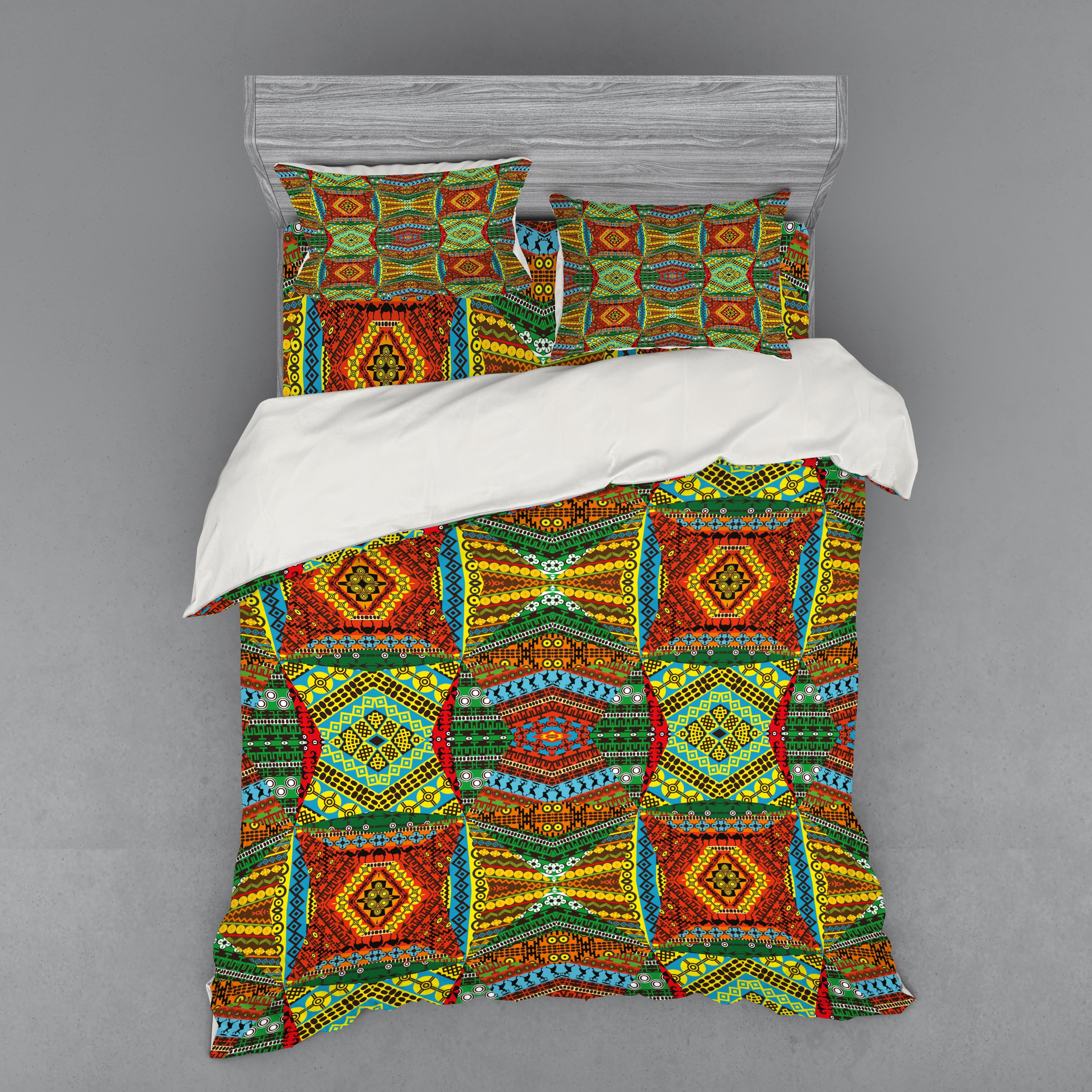 Ambesonne African Bedding Set 4 Pcs, Native Motifs, Queen, Multicolor ...