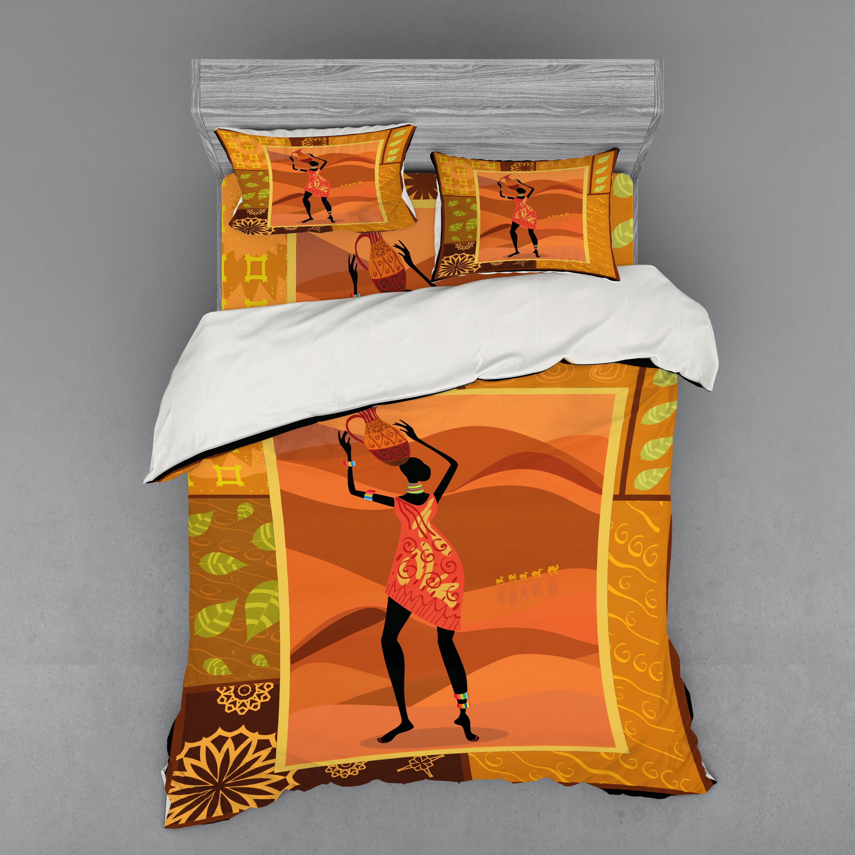 Ambesonne African Bedding Set 4 Pcs, Native Zulu Girl, Queen ...