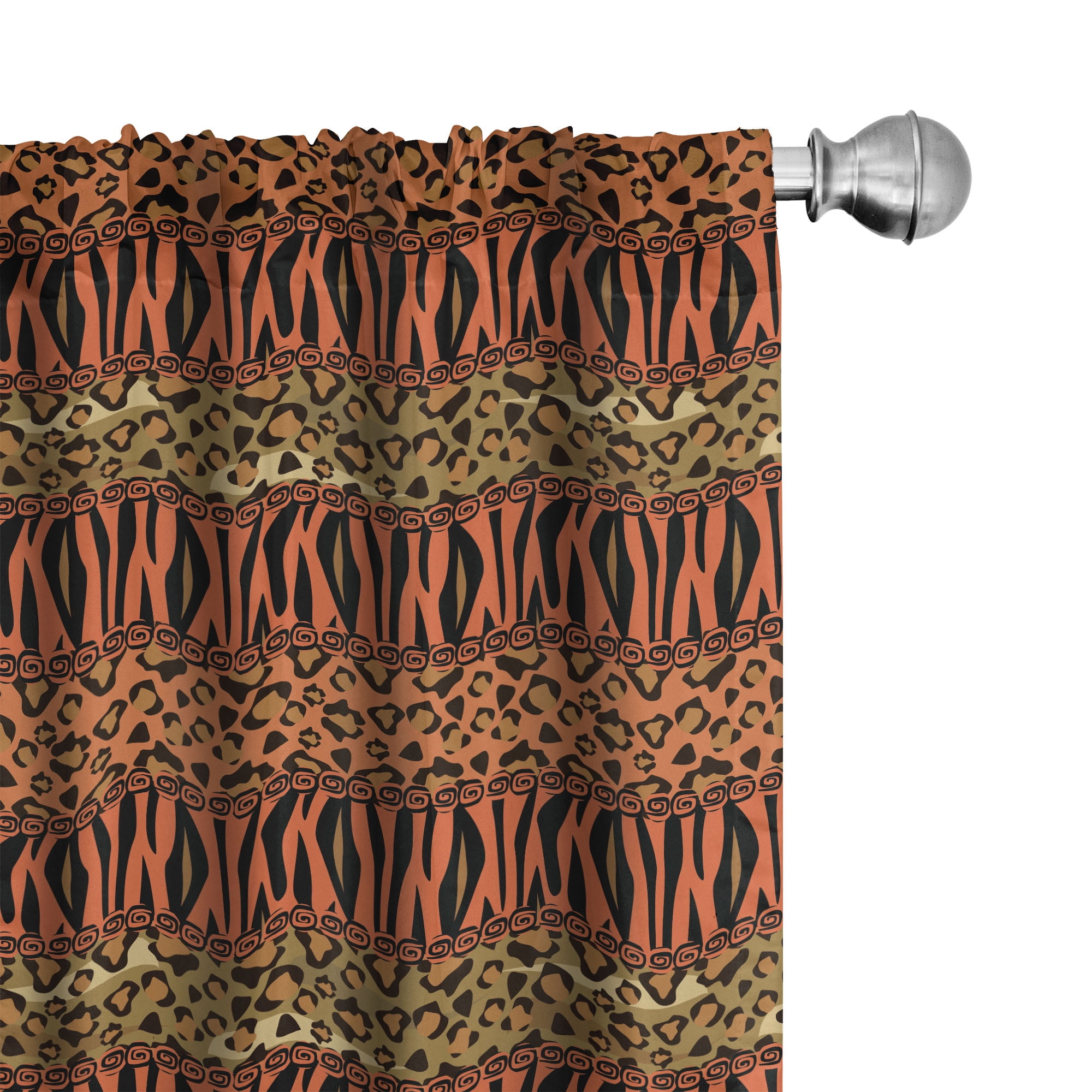 Ambesonne African Curtains, Leopard Cheetah Skin, Pair of 28"x63 ...