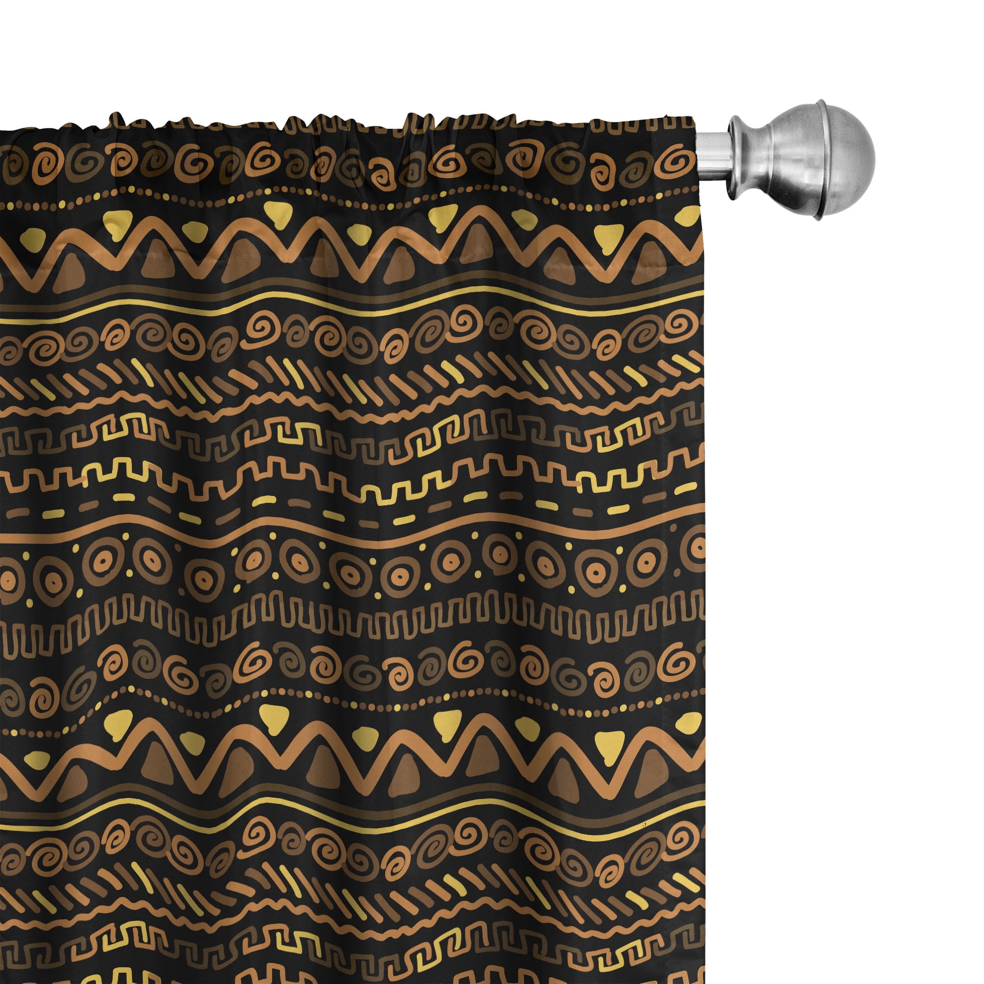 Ambesonne African Curtains, Timeless Doodle Art, Pair of 28"x95 ...