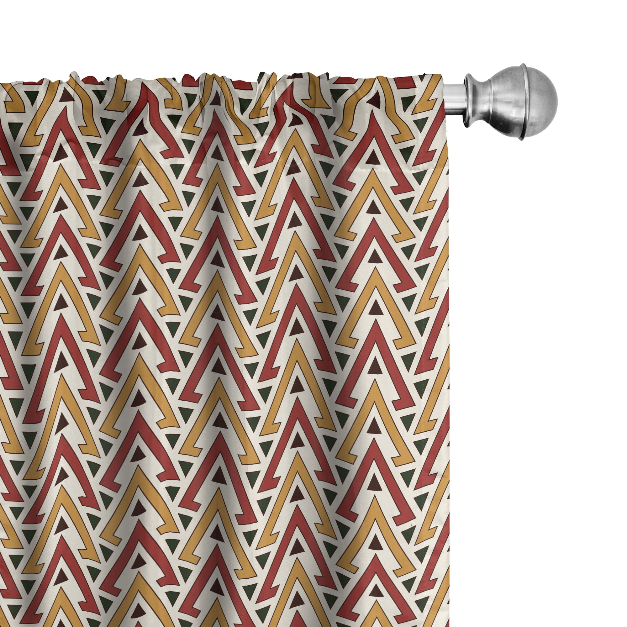 Ambesonne African Curtains, Triangle Design, Pair of 28"x95 ...