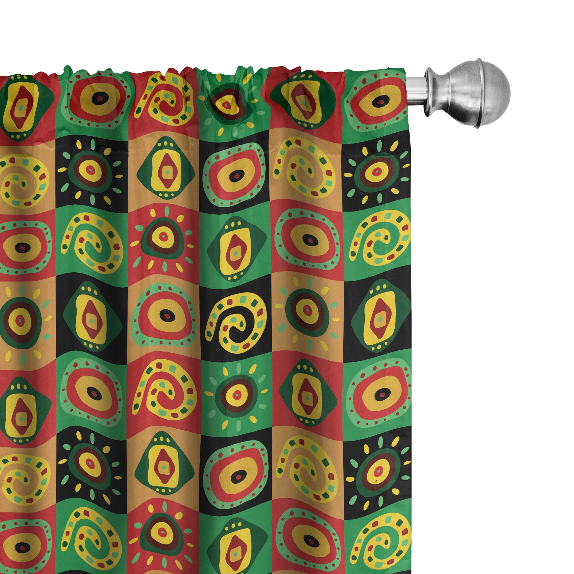 Ambesonne African Curtains, Trippy, Pair of 28"x84", Multicolor ...