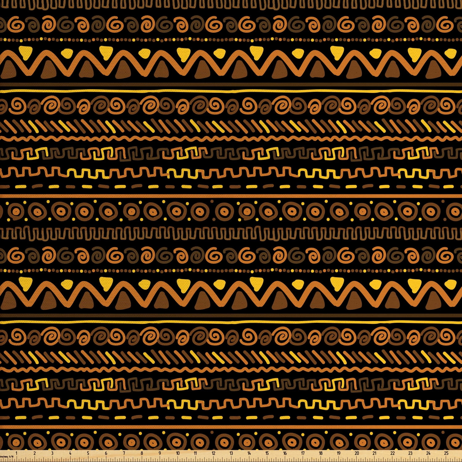 Ambesonne African Fabric by the Yard Upholstery, Timeless Doodle Art, 3 Yards, Multicolor ...