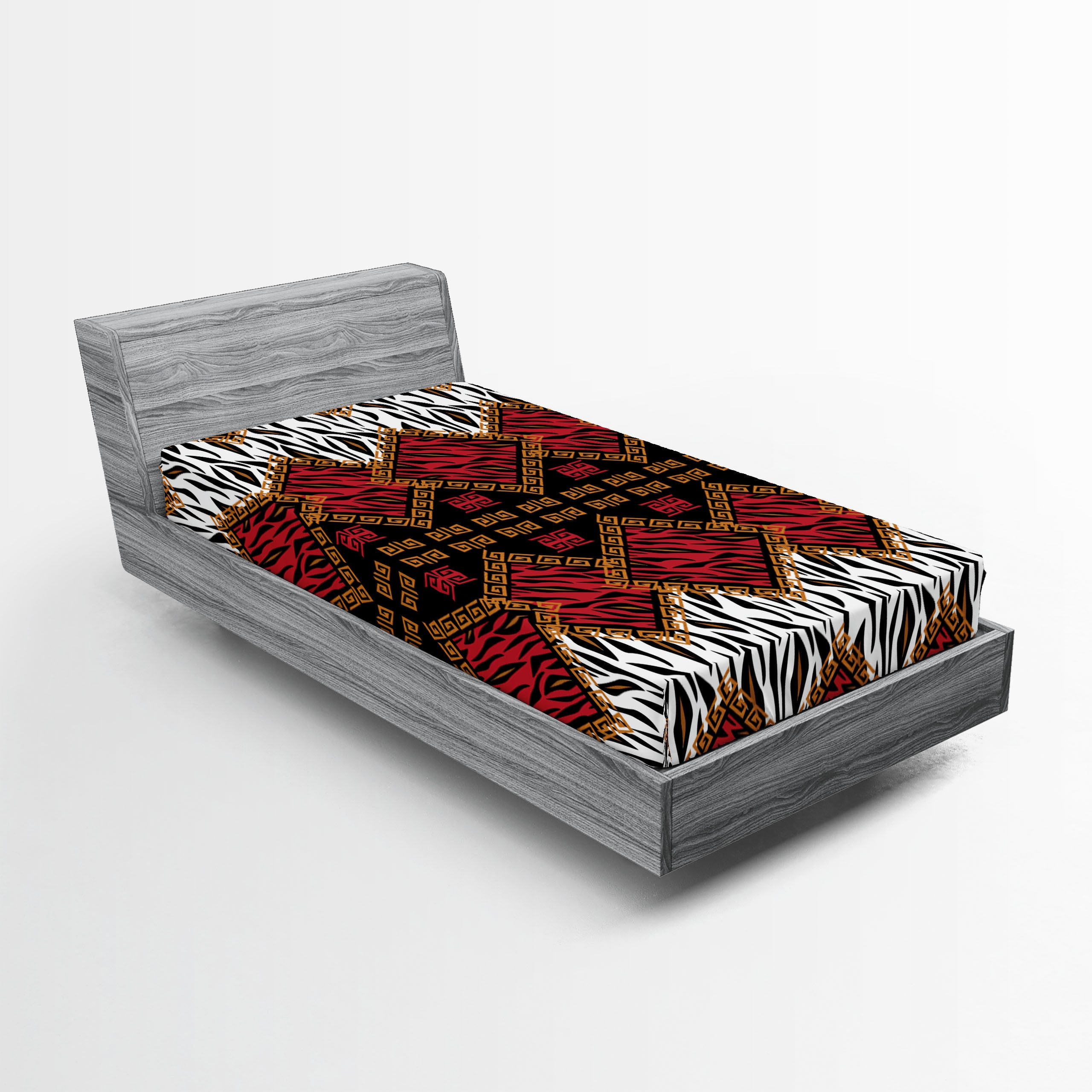 Ambesonne African Fitted Sheet, Wildlife Animal Skin, Twin XL Size ...