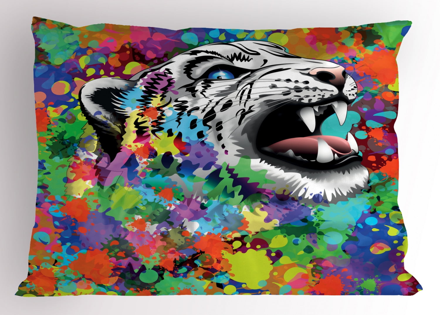 Ambesonne African Pillow Sham, Leopard Wild Animals, 26" X 20 ...