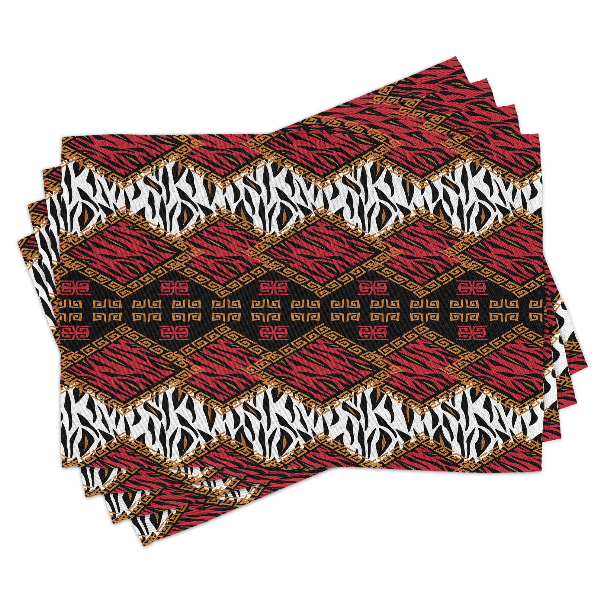 Ambesonne African Place Mats Set of 4, Wildlife Animal Skin, Standard ...