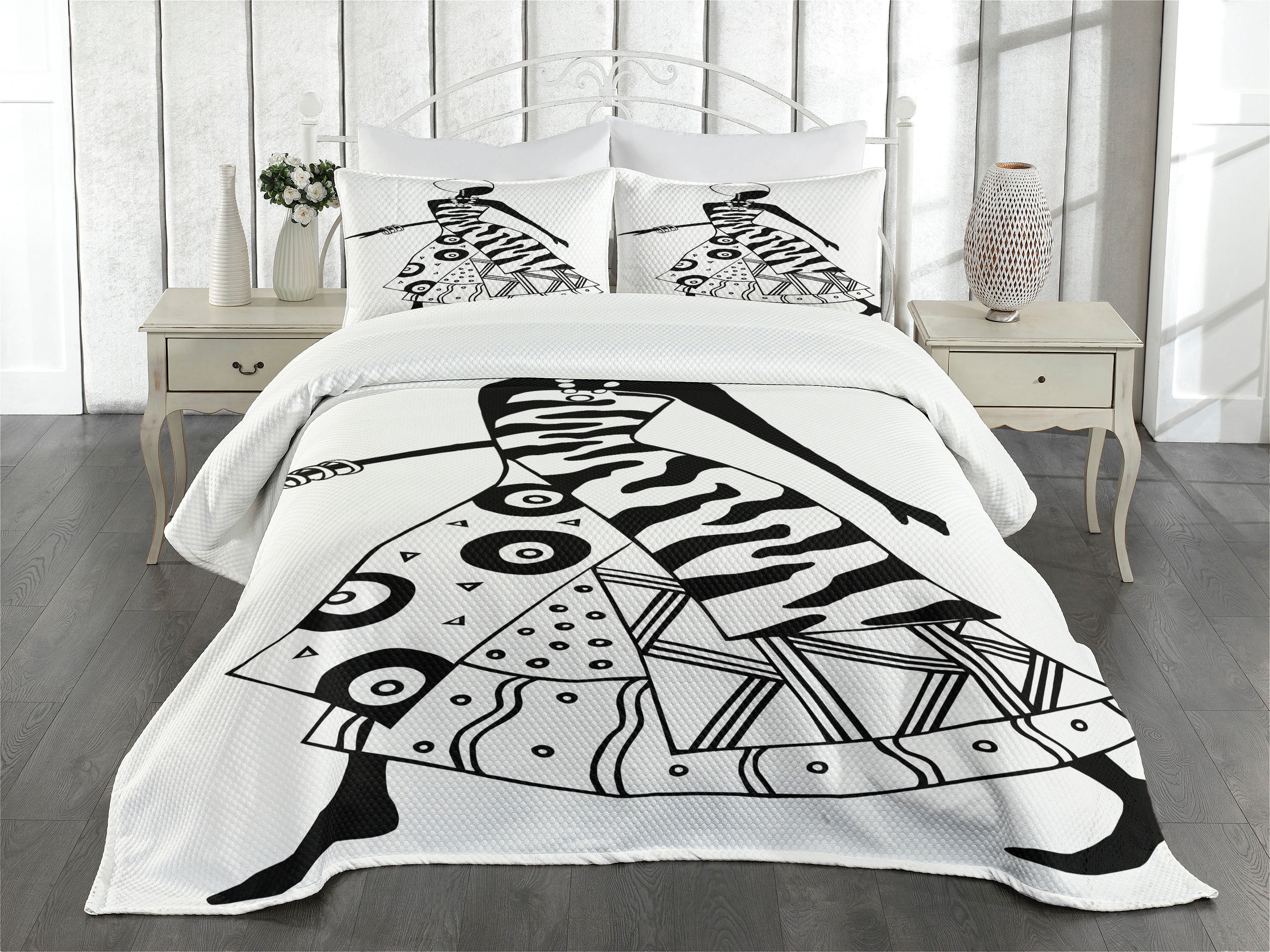 Ambesonne African Quilted Bedspread Set 3 Pcs, Native Tribal, Queen ...