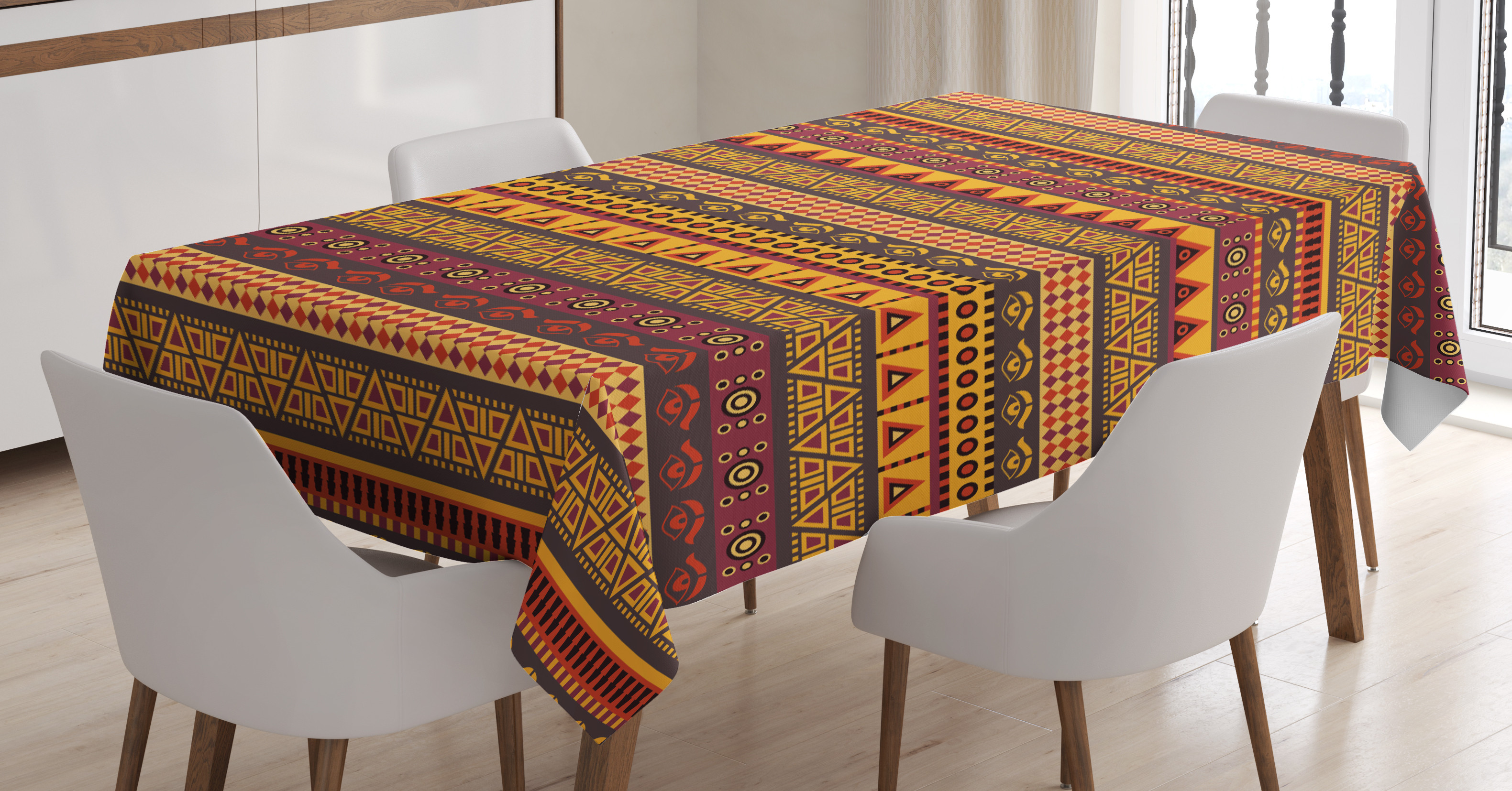 Ambesonne African Tablecloth Rectangular Table Cover, Exotic Eyes, 60 ...
