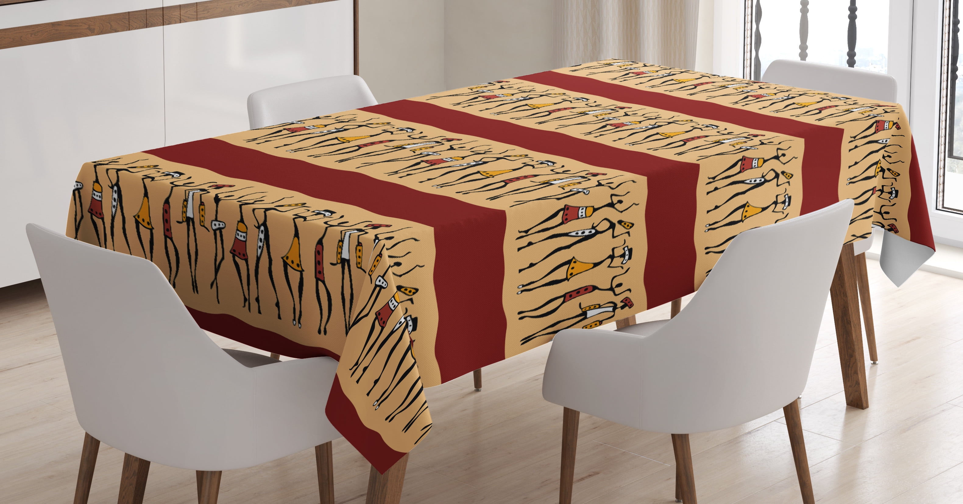 Ambesonne African Tablecloth Rectangular Table Cover, Native Culture ...