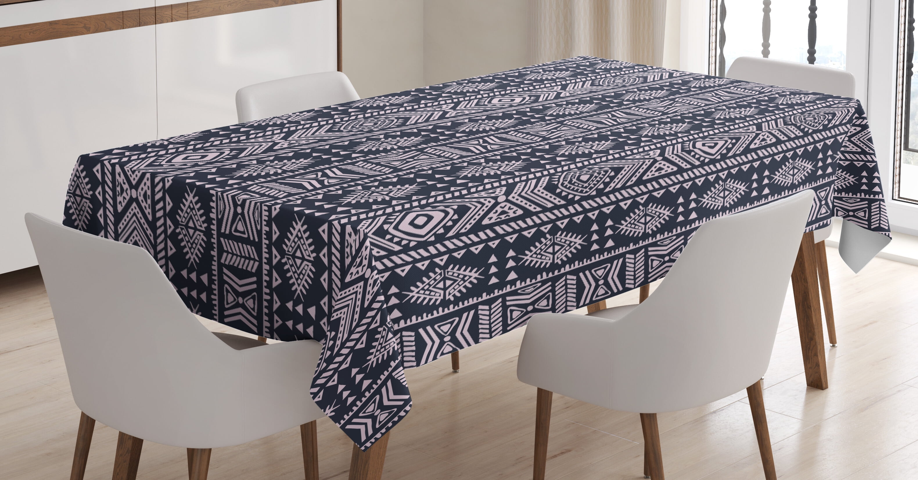 Ambesonne African Tablecloth Rectangular Table Cover, Vertical Art ...