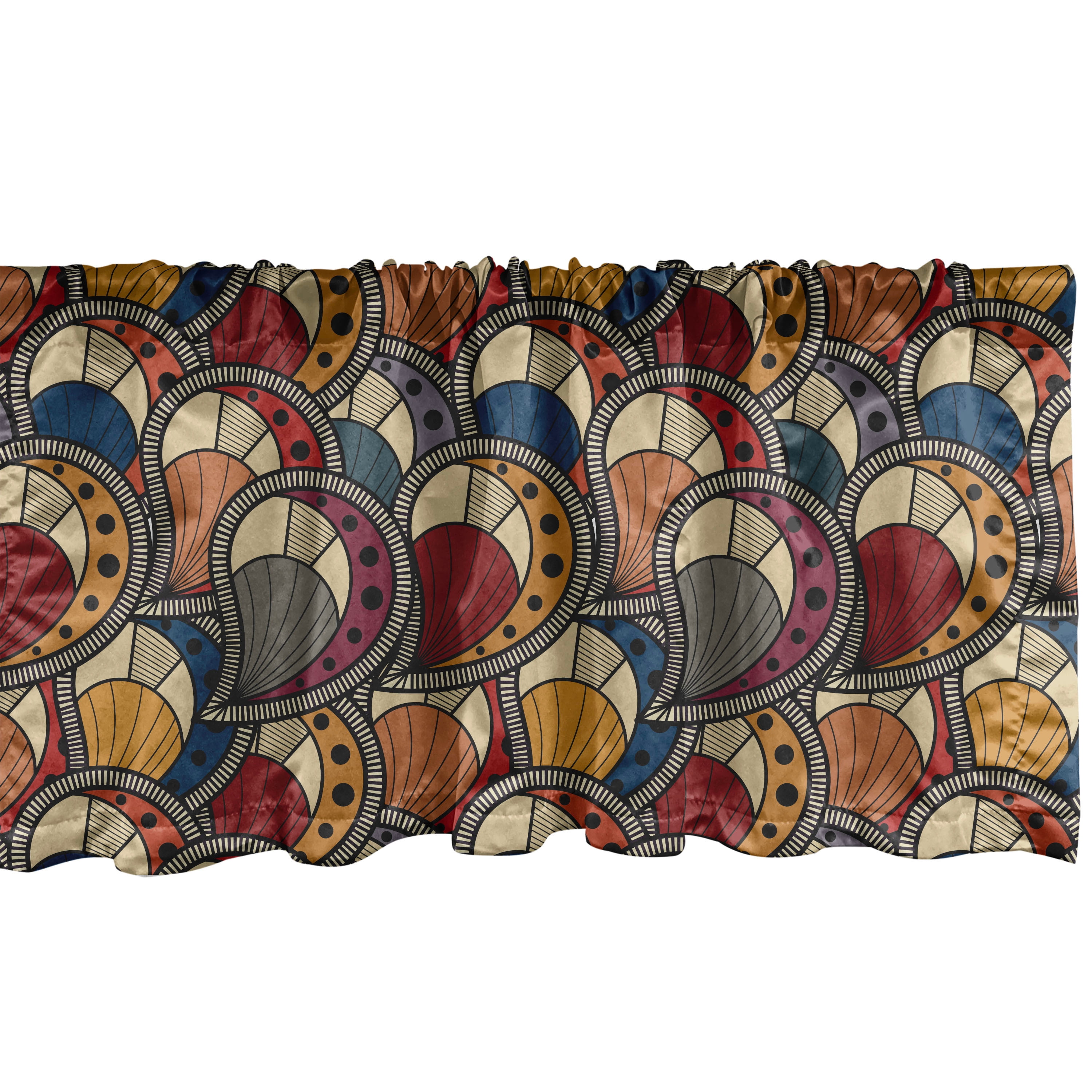 Ambesonne African Valance Pack of 2, Abstract Paisley Motifs, 42"X12 ...