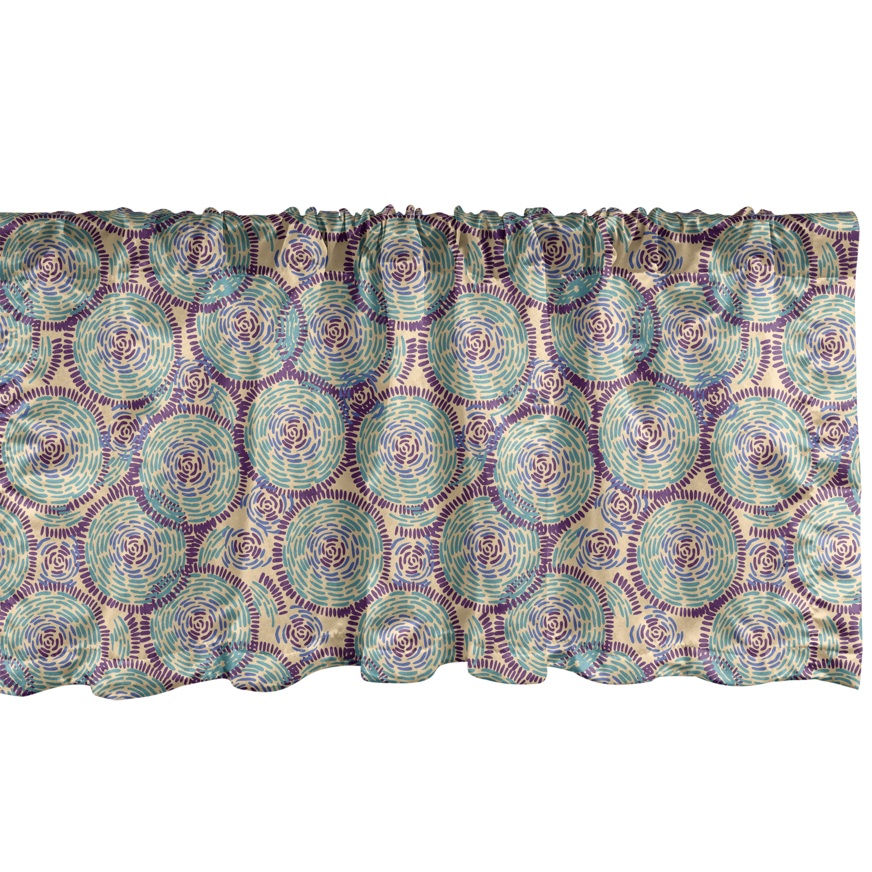 Ambesonne African Window Valance, Bohemian Circles Groovy, 54" X 12 ...