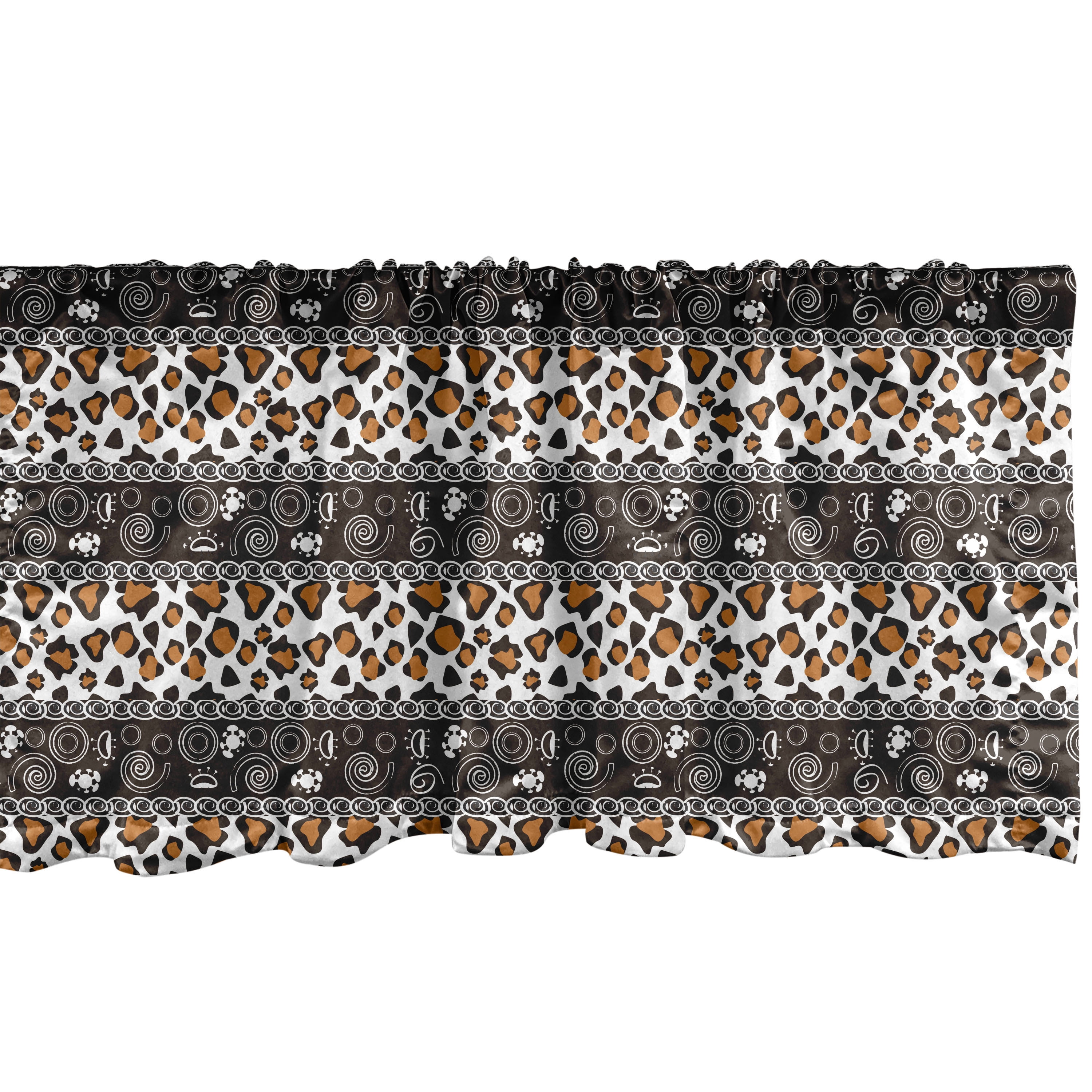 Ambesonne African Window Valance, Cheetah Skin Circles, 54" X 12", Pale ...