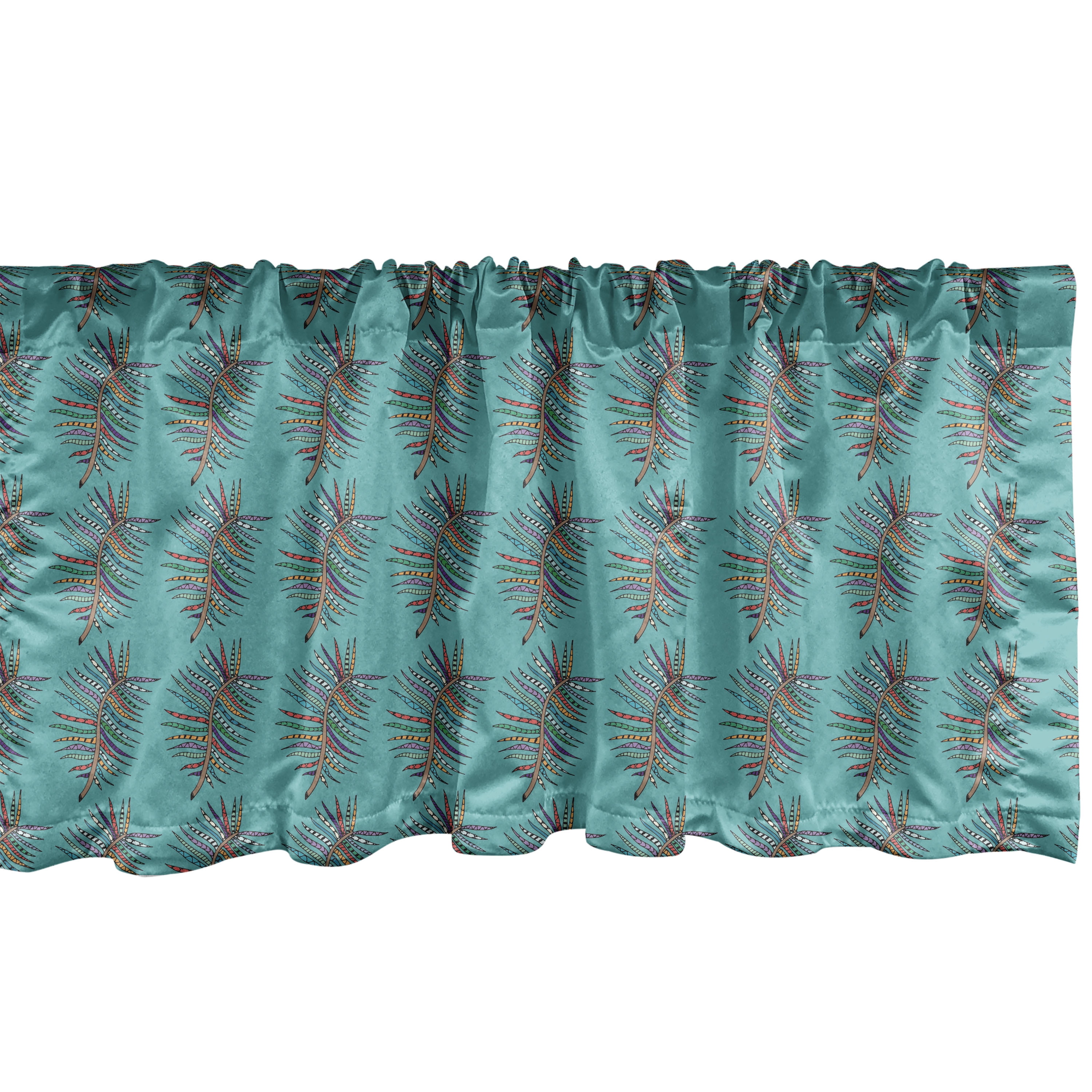 Ambesonne African Window Valance, Ethnic Style Leaves Art, 54" X 12 ...