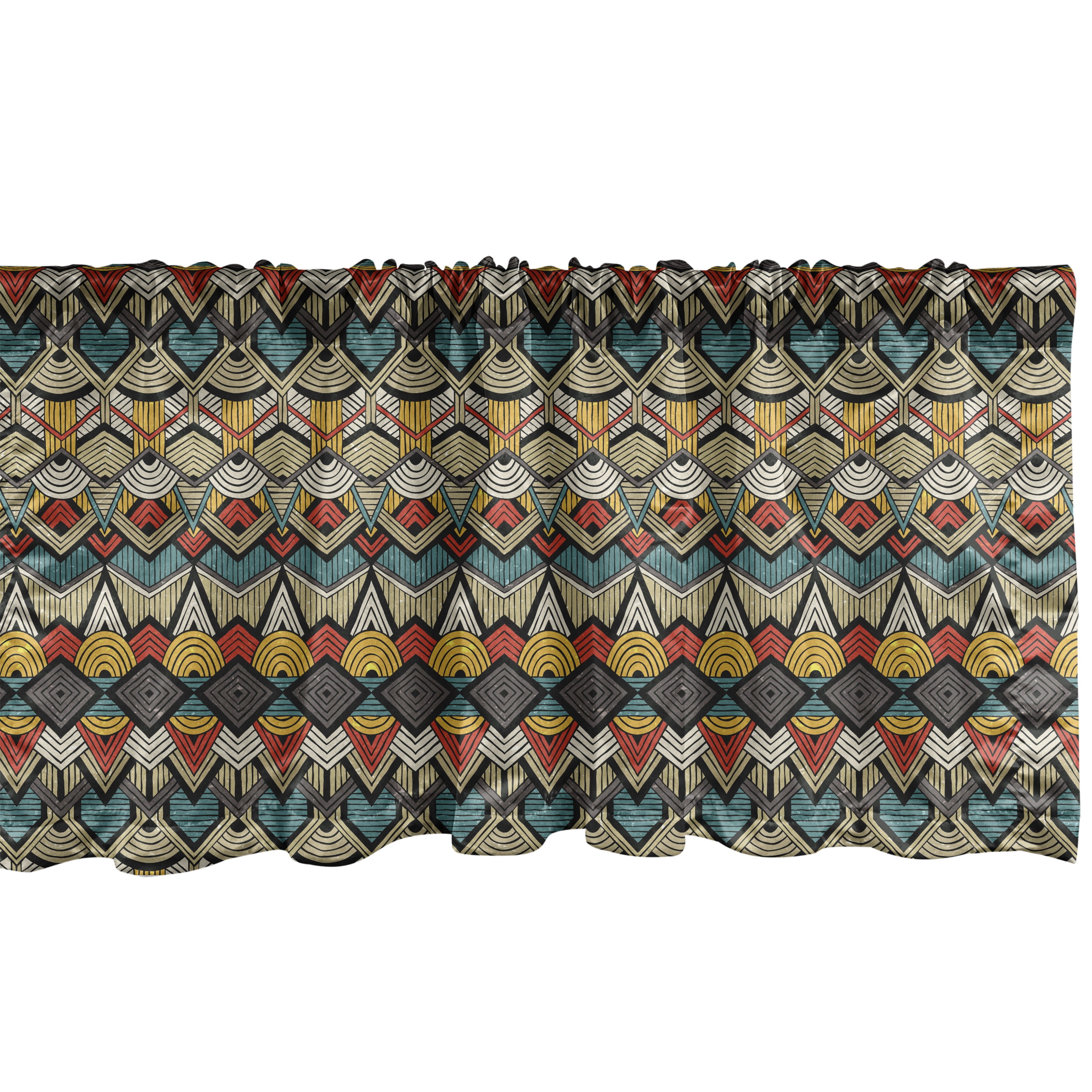 Ambesonne African Window Valance, Folk Art Sharp Motifs, 54" X 12 ...