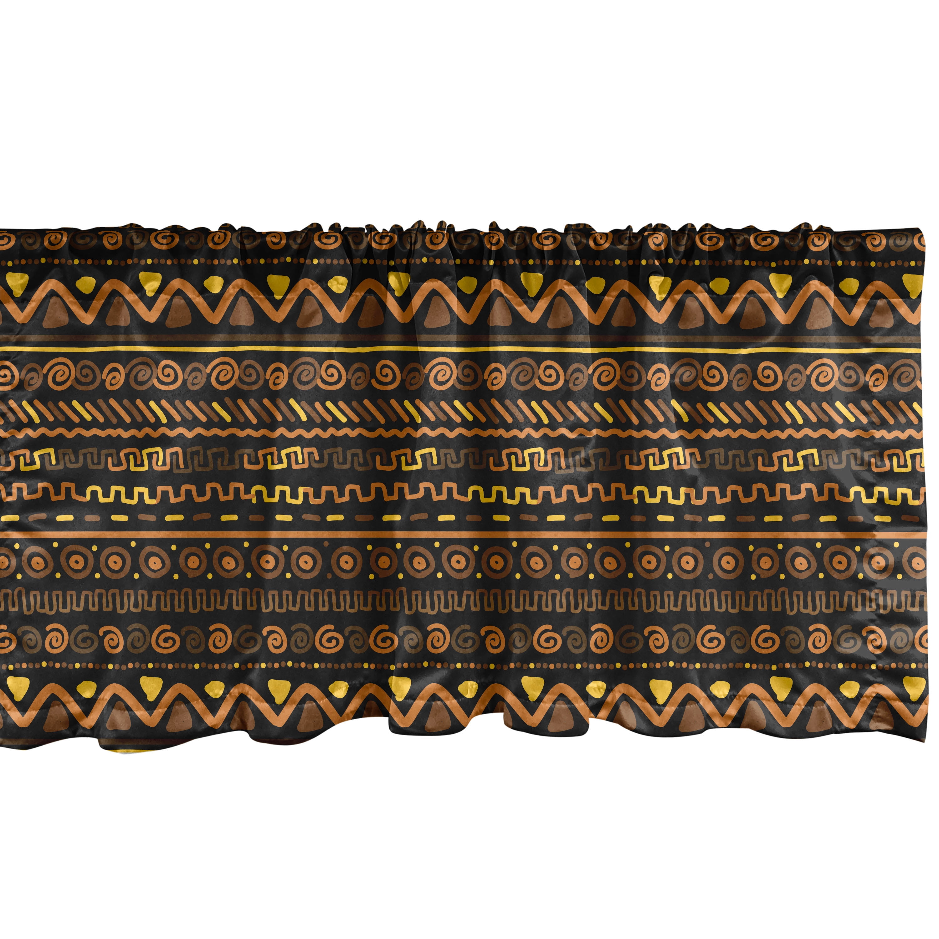 Ambesonne African Window Valance, Timeless Doodle Art, 54" X 18 ...