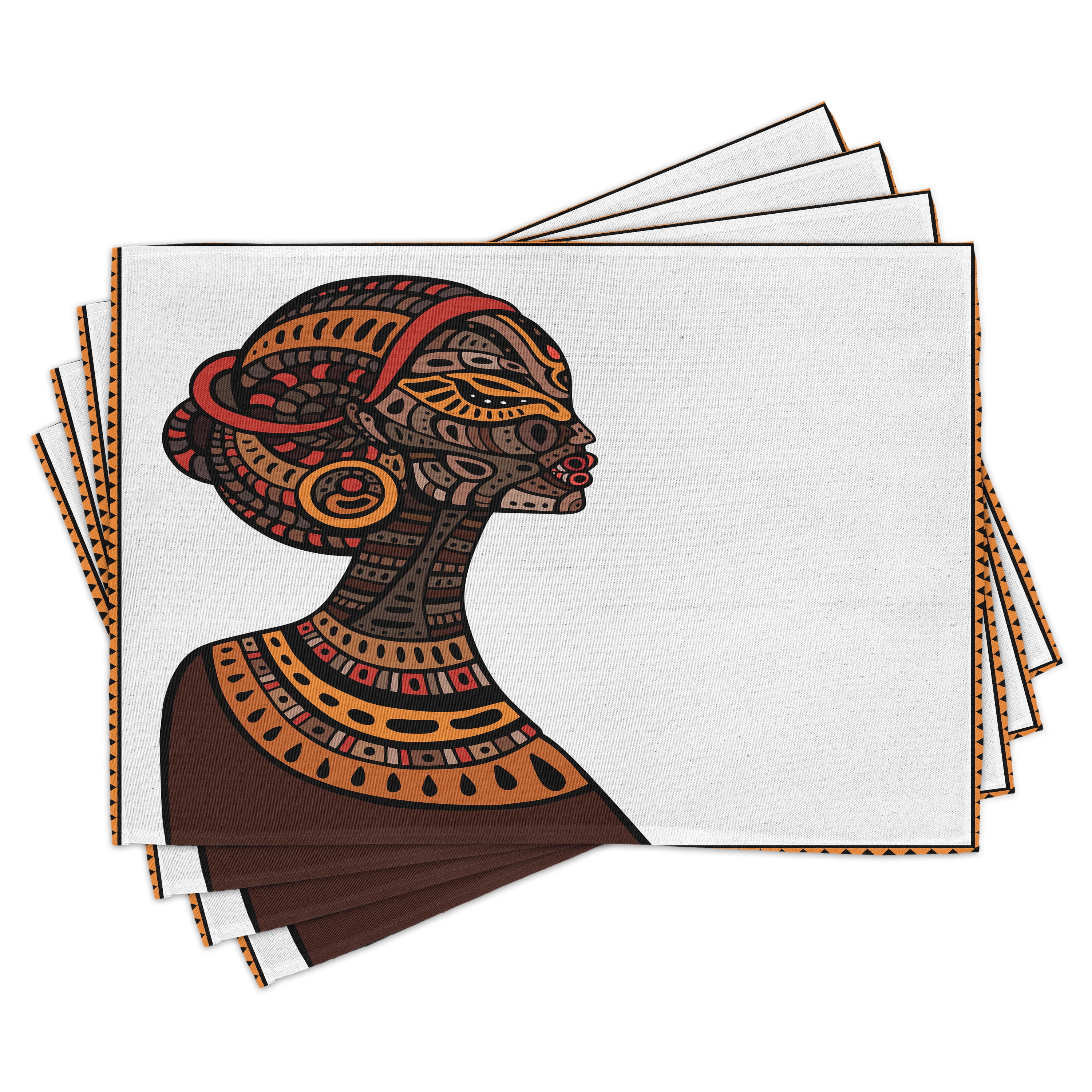 Ambesonne Afro Place Mats Set of 4, Exotic Totem, Standard Size, Brown and Cinnamon - Walmart.com