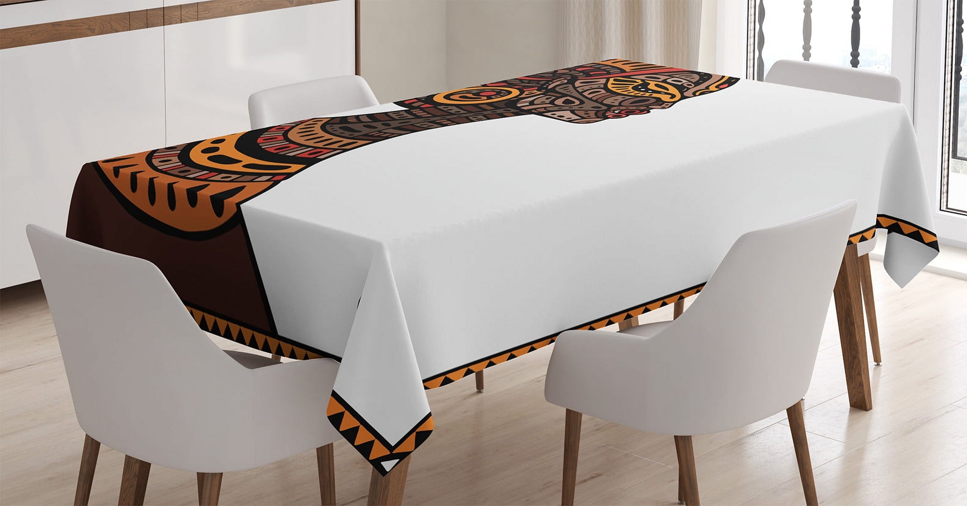 Ambesonne Afro Tablecloth Rectangular Table Cover, Exotic Totem, 60"x84 ...