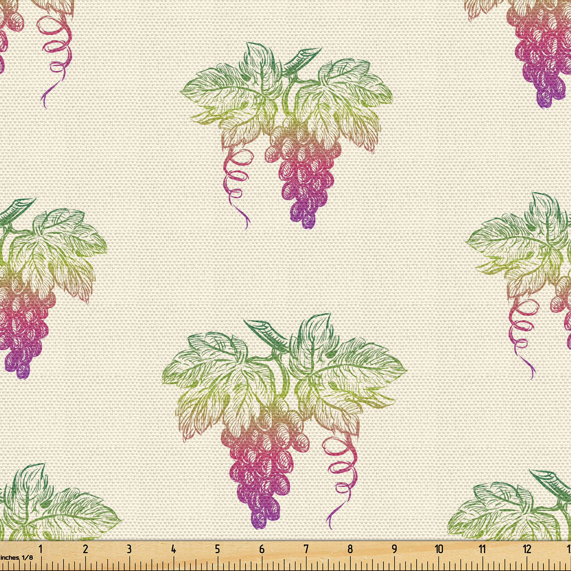 Ambesonne Agriculture Fabric by the Yard Upholstery, Ripe Grape ...