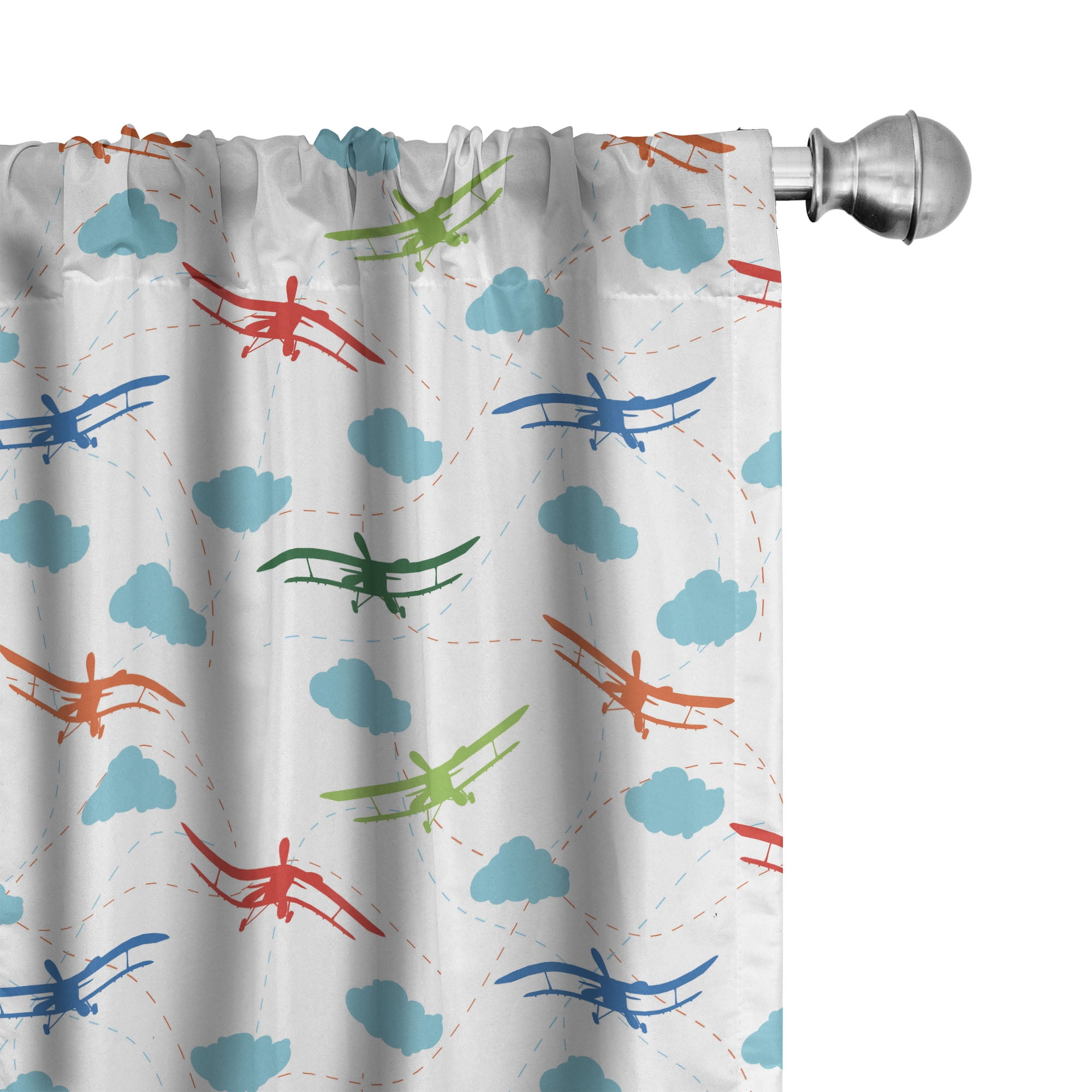 Ambesonne Airplane Curtains, Colorful Retro Travel, Pair of 28"x95 ...