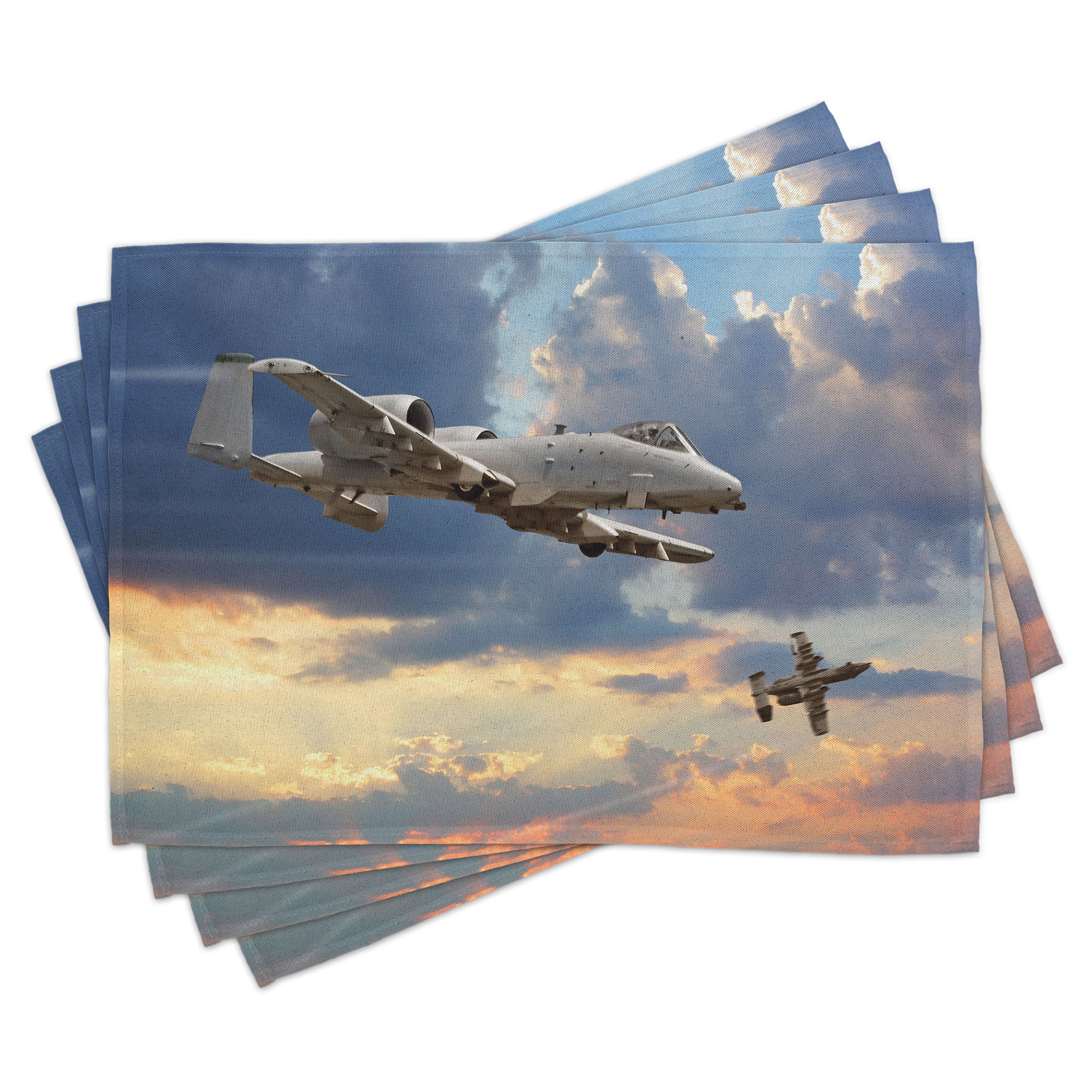 Ambesonne Airplane Place Mats Set of 4, Aviataion Theme Design ...