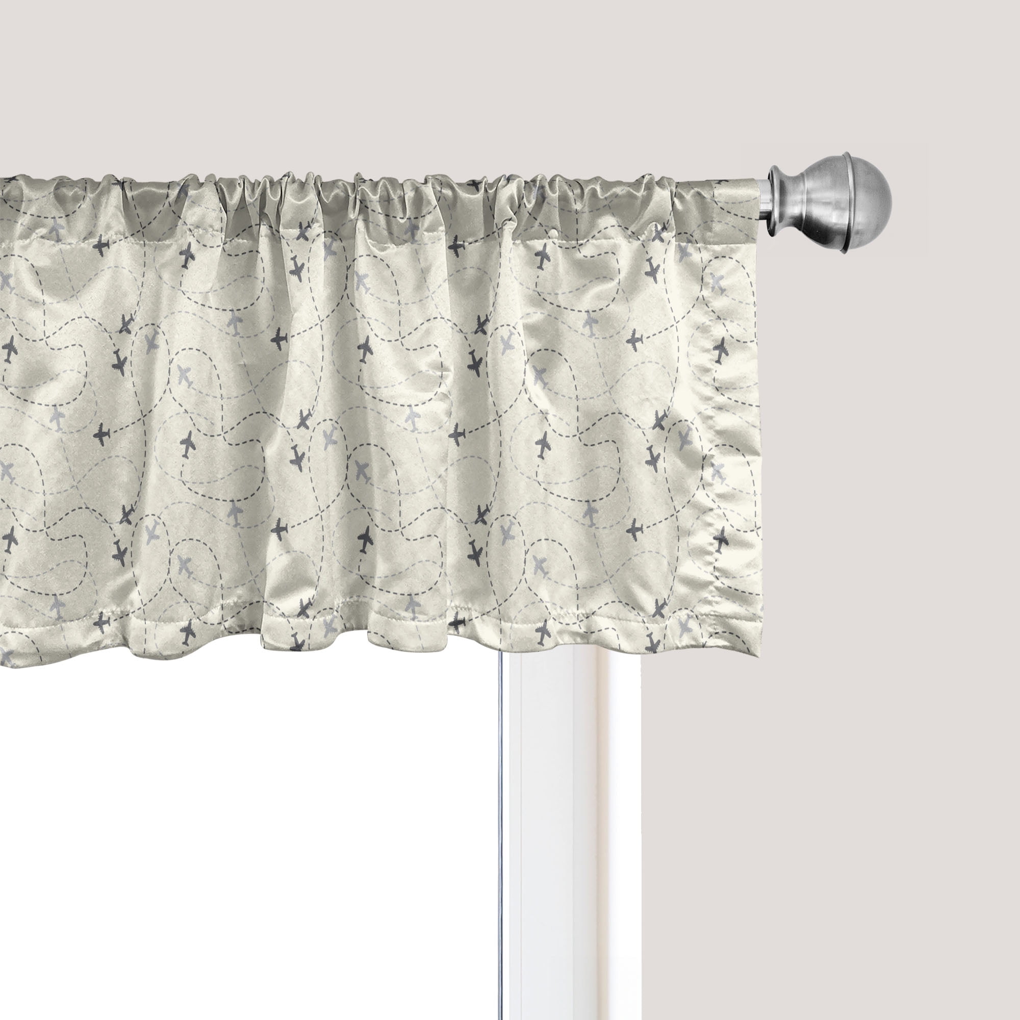 Ambesonne Airplane Print Window Valance, Minimal Silhouettes, 54" X 12 ...
