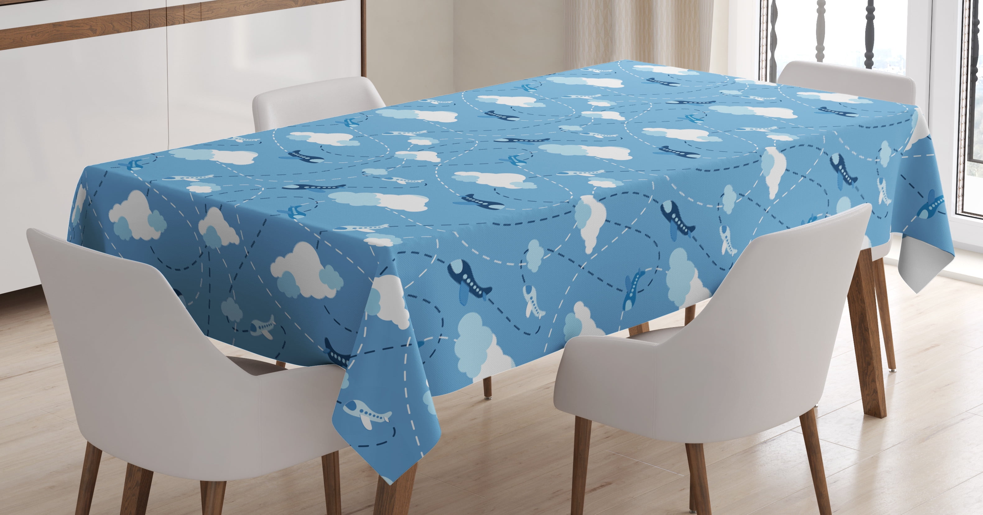 Ambesonne Airplane Tablecloth Rectangular Table Cover, Boys Aviation ...