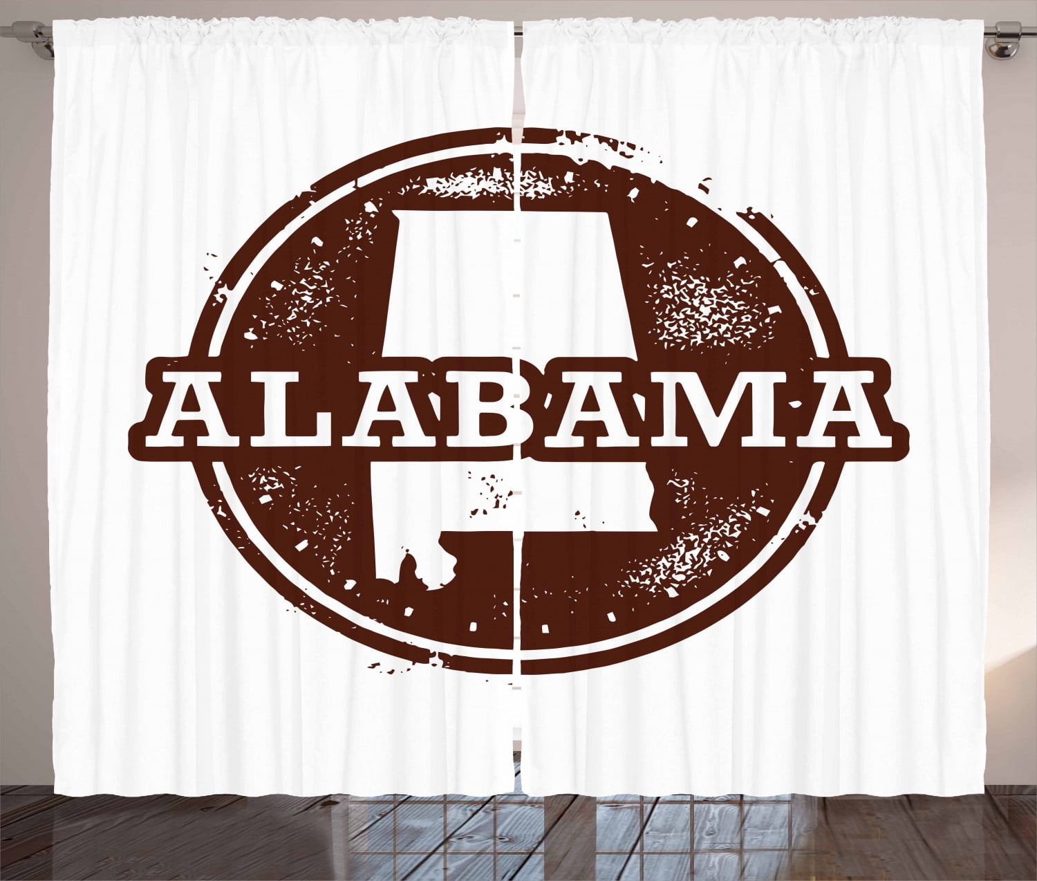 Ambesonne Alabama Curtains 2 Panel Set, Vintage Style Map Image, 108" x ...