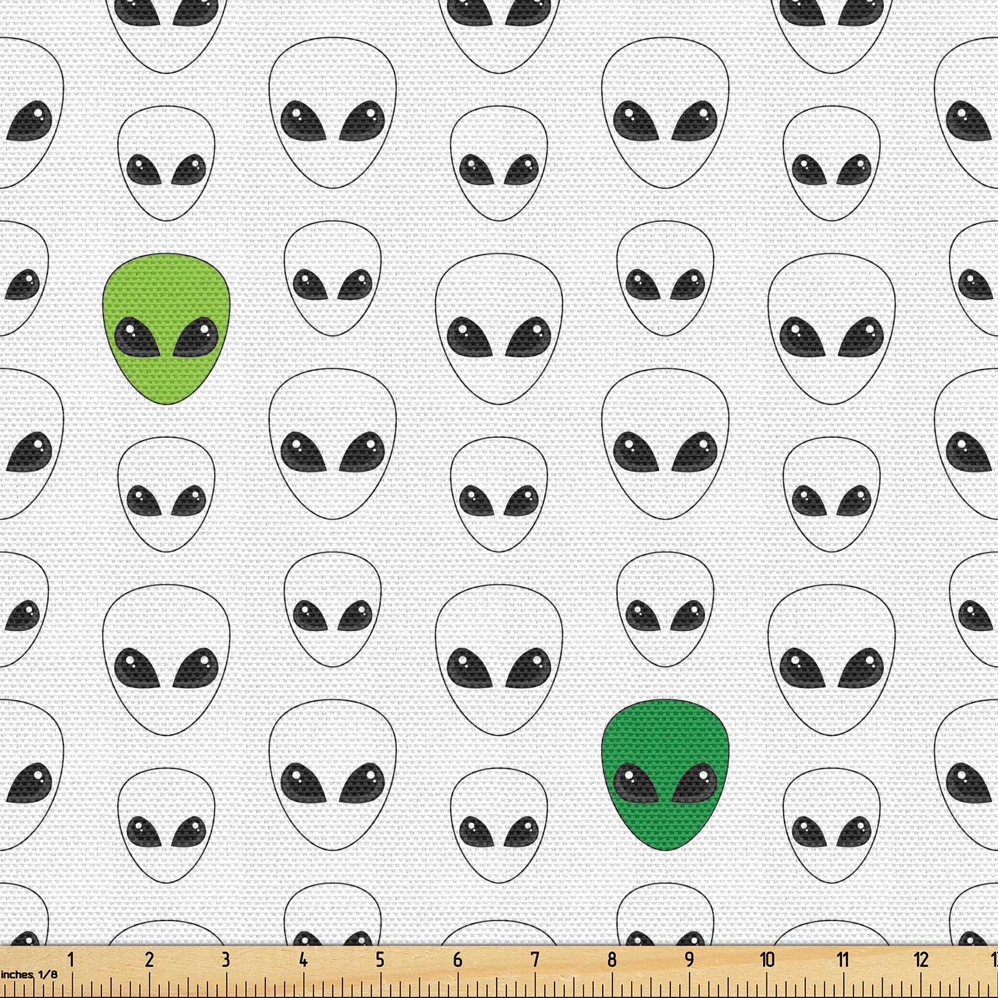 Ambesonne Alien Fabric by the Yard Upholstery, Simplified ...