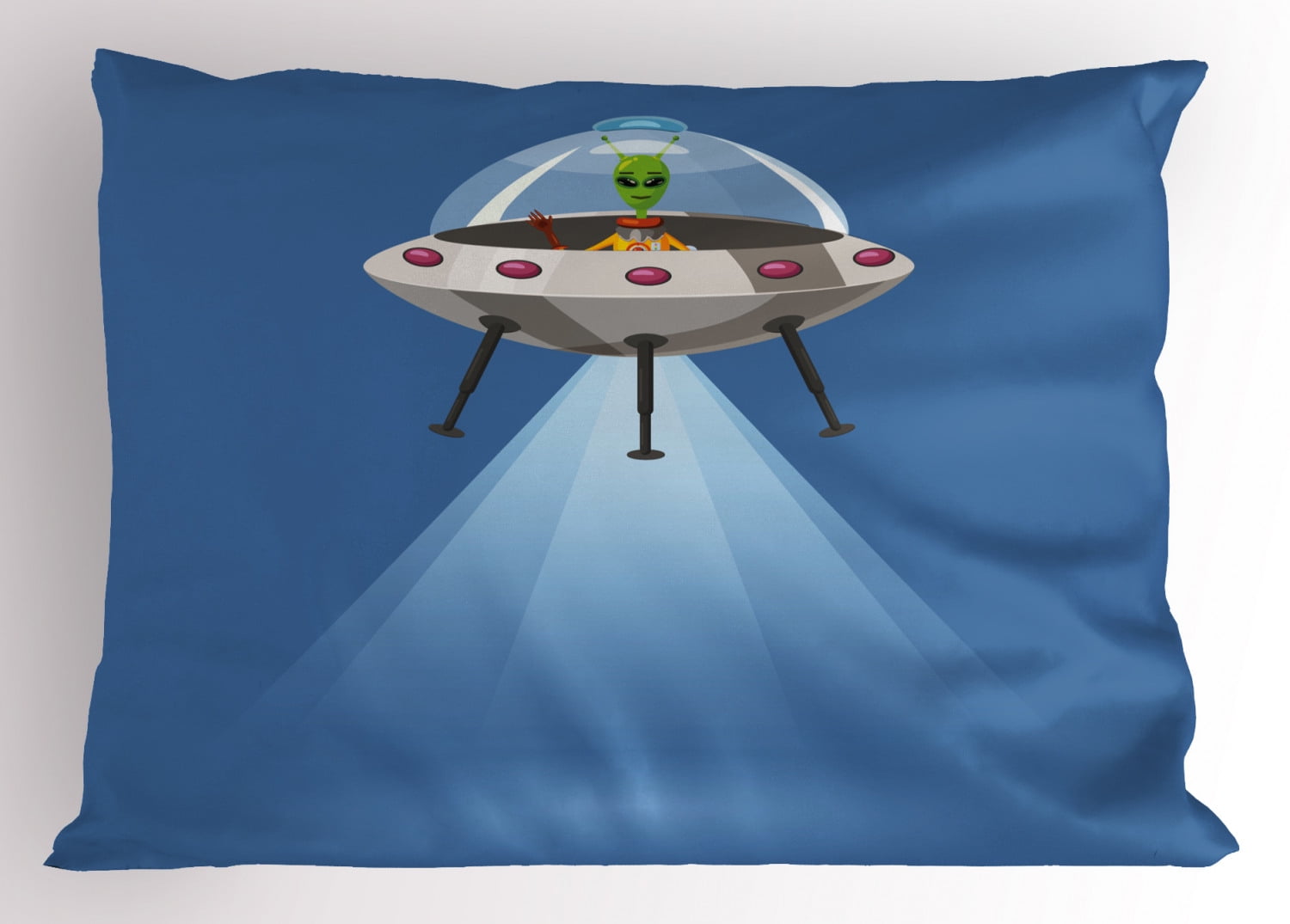Ambesonne Alien Pillow Sham, Spaceship Extraterrestrial, 26" X 20 ...